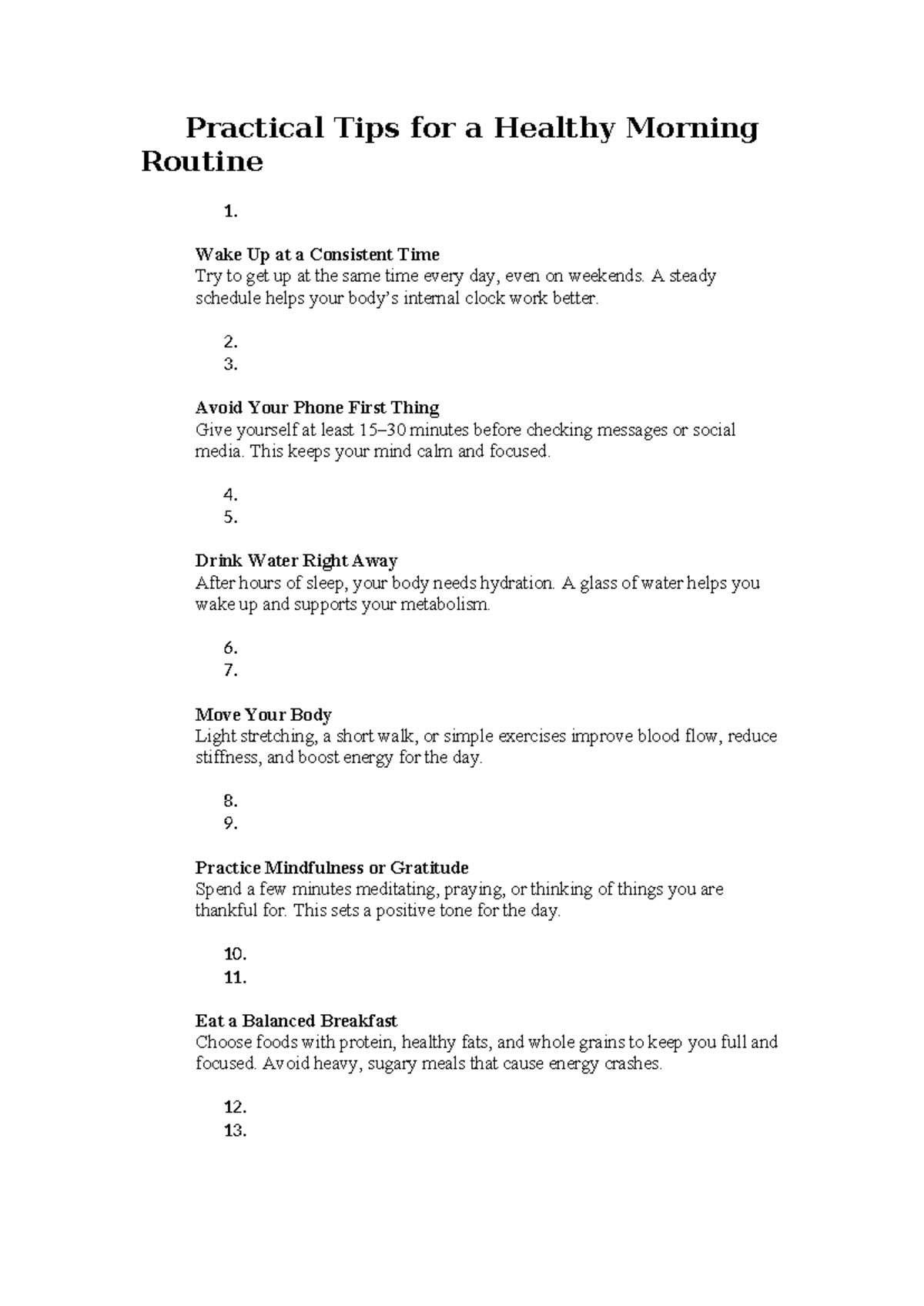 🌅 Healthy Morning Routine Tips for a Productive Day - Studocu