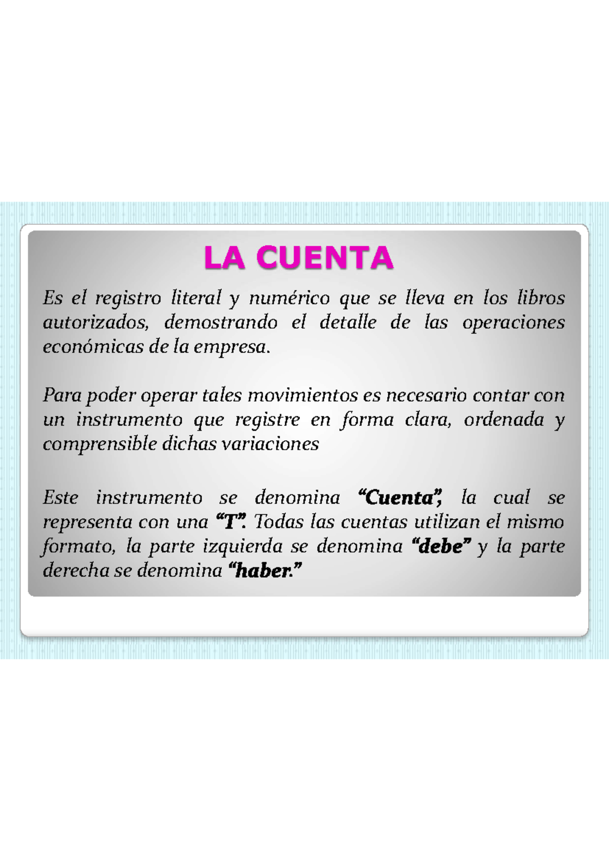 Terminología de la Cuenta: Conceptos Clave y Ejemplos - Studocu