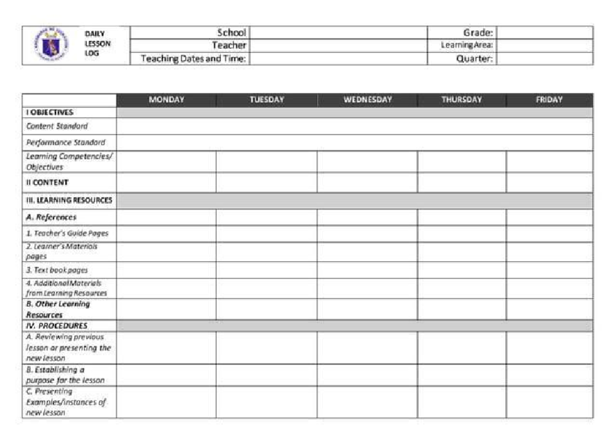 DAILY Lesson Plan Template for Teacher Learning Area - Studocu