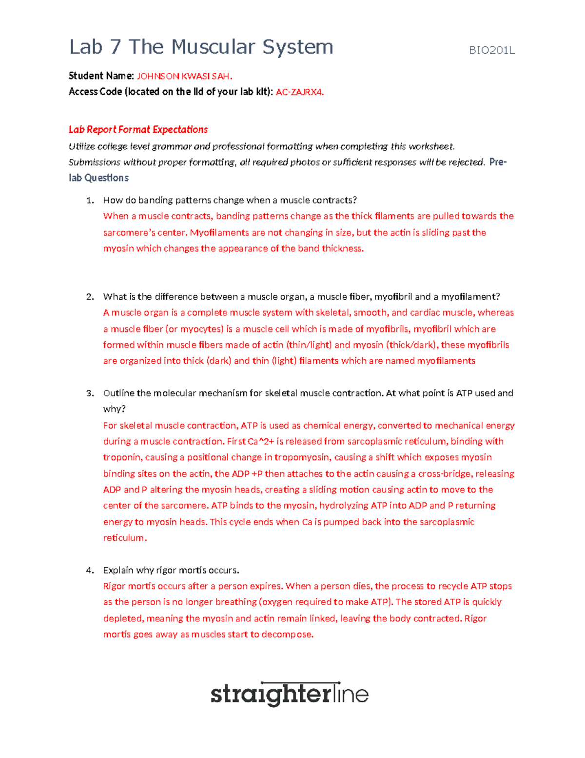 BIO201 Lab 7 - Muscular System Dynamics and Observations - Studocu