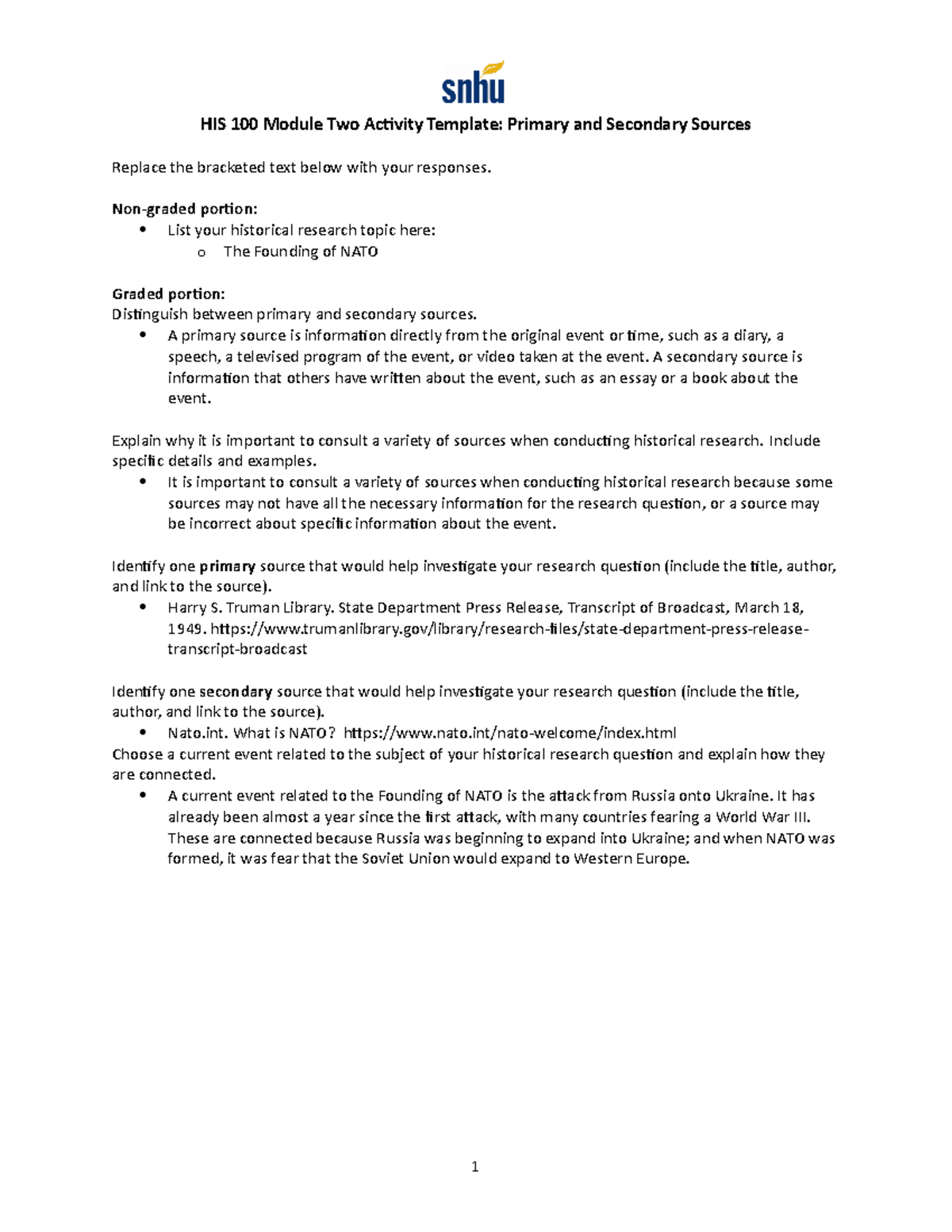 HIS 100 Module Two Activity Sources Template - HIS 100 Module Two ...