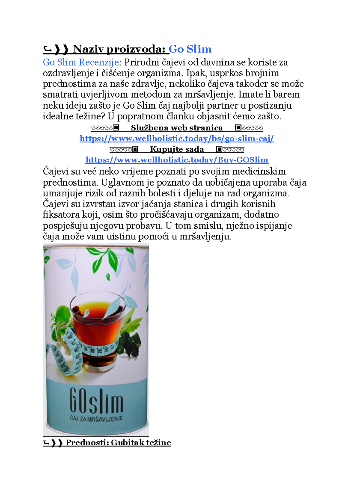 Go Slim Cijena "Popularni caj za topljenje masti" Cijena! - ⮑ Naziv ...