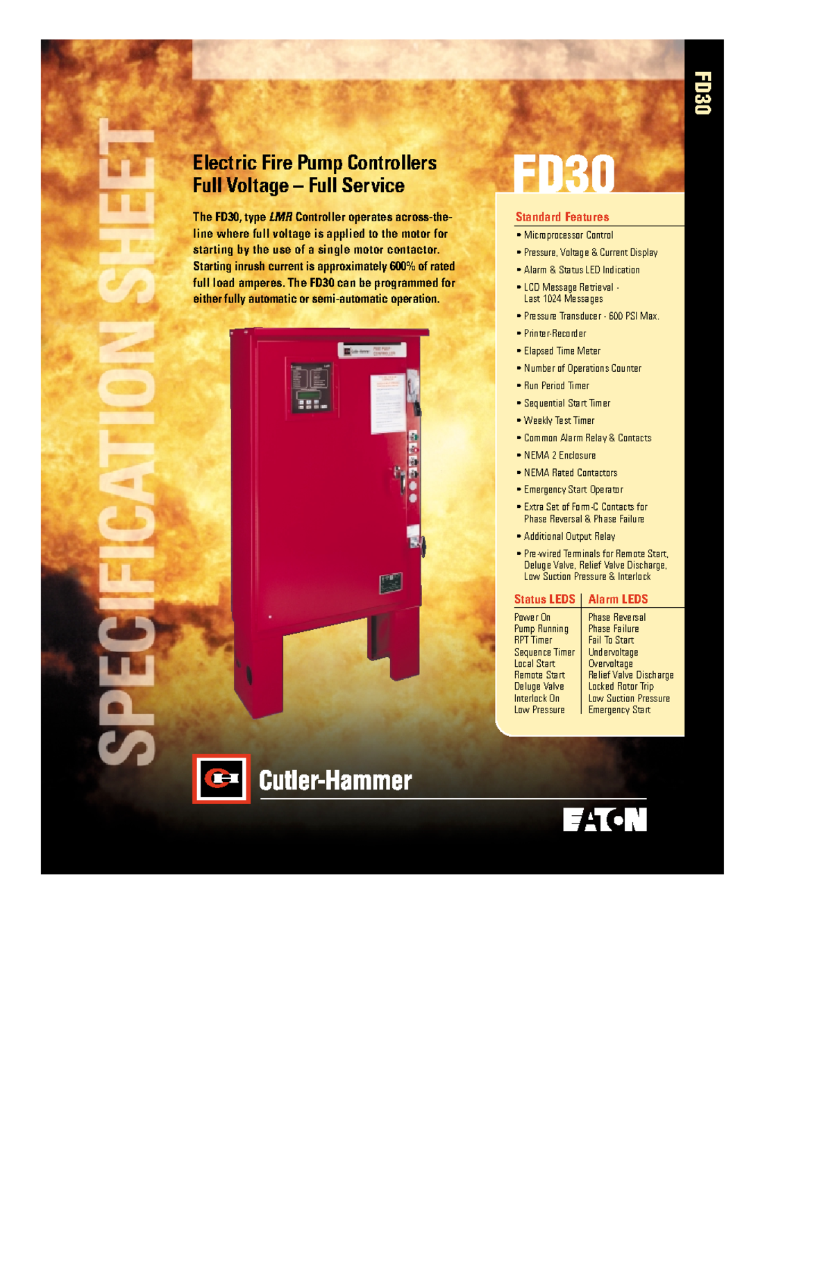 Fd30 - Incendio - Standard Features Microprocessor Control Pressure ...