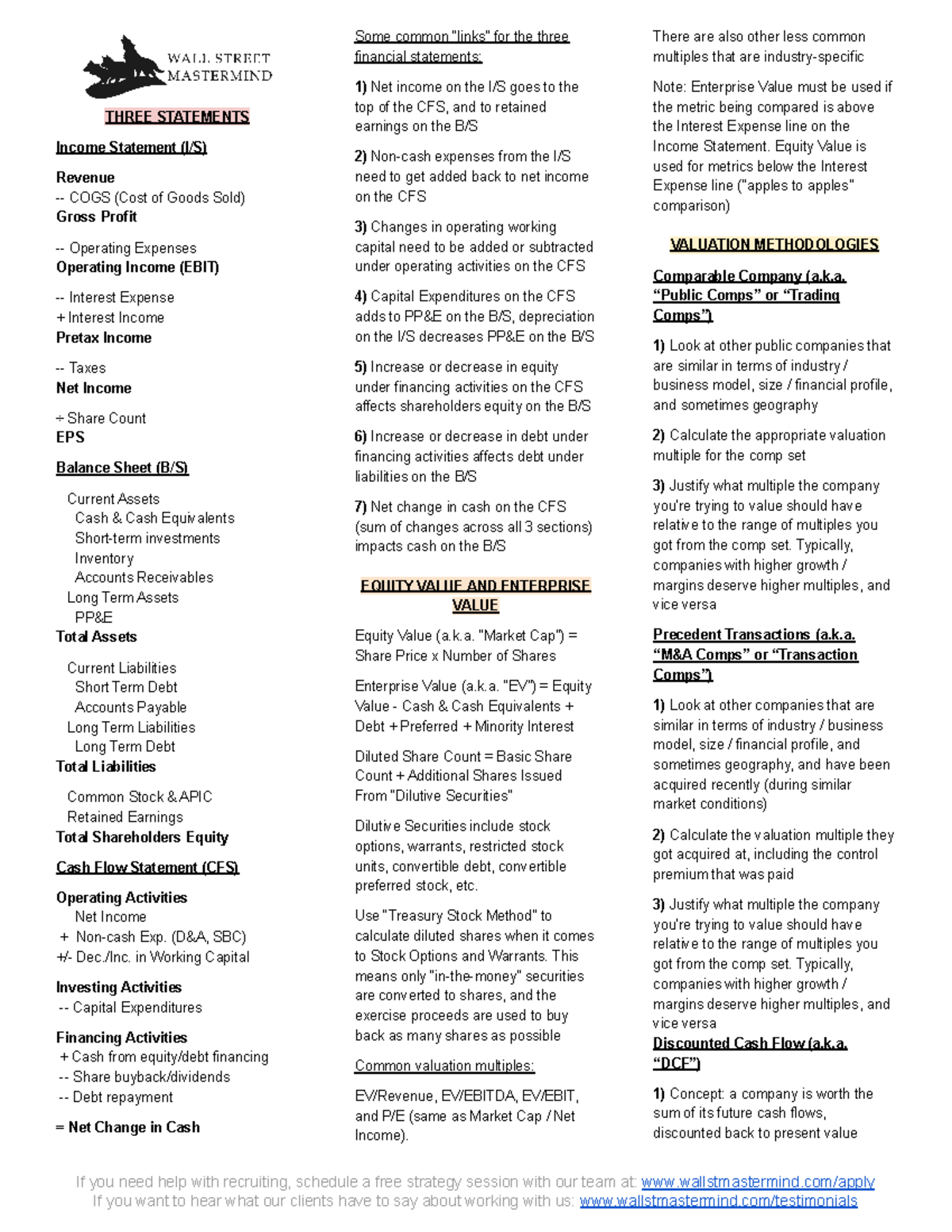 Wall Street Mastermind s Investment Banking Technical Interview Cheat ...