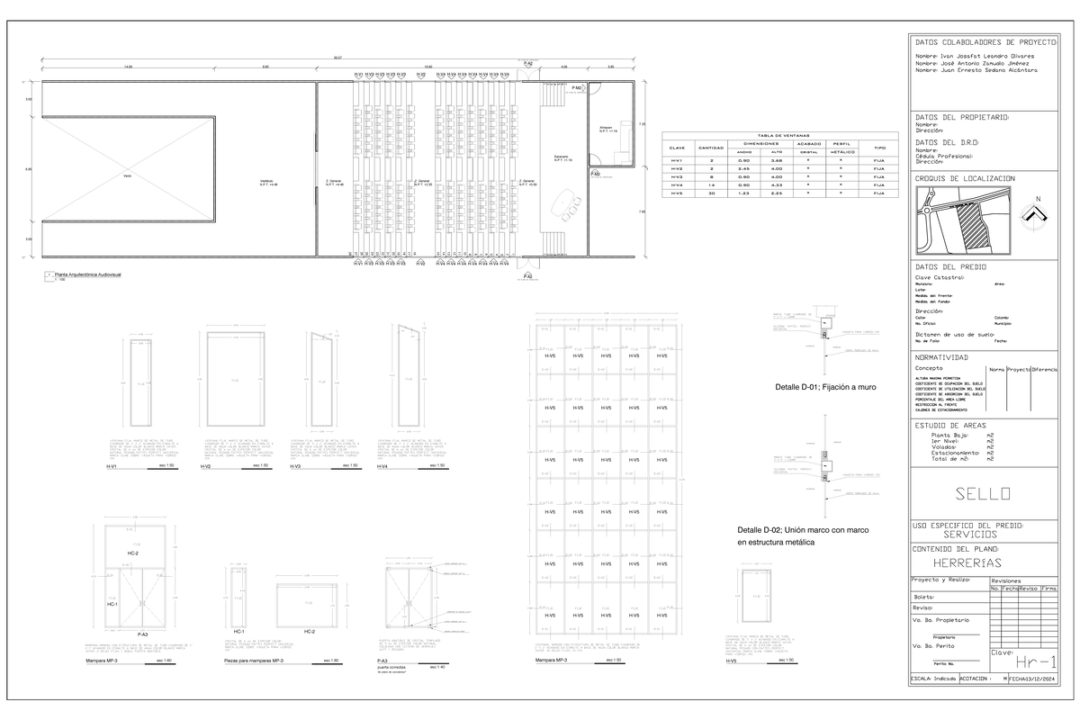 Herrerías - 14 8 18 4 3. 50. 14. 7. 7. 3. 8. 3. Almacen N.P. +1. Escenario N.P. +1. Z. General N ...
