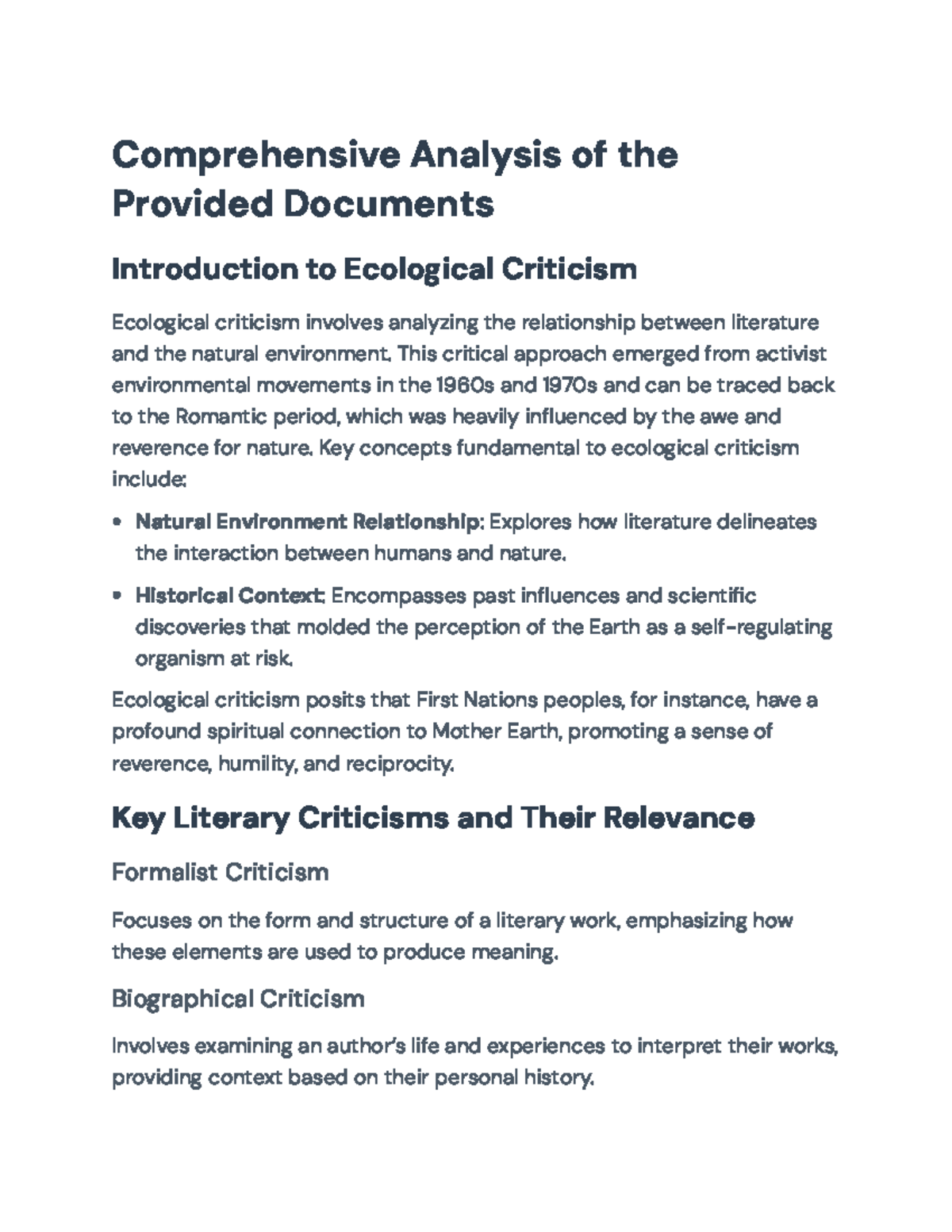 Ecological Criticism: Literary Perspectives and Key Theories (ENG 101 ...