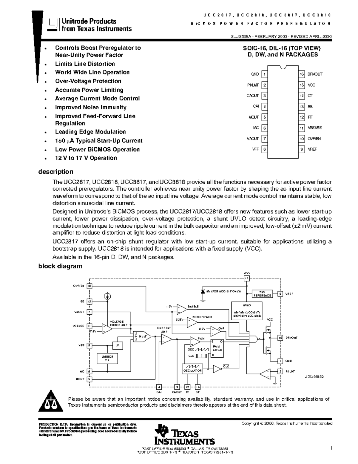 UCC3817 - Power Factor Correction and Control Circuit Analysis - Studocu