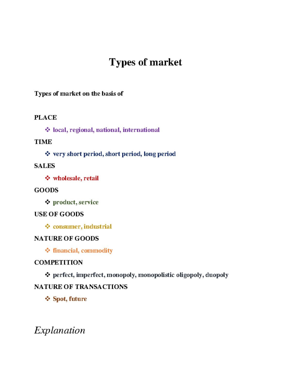 Types of Markets: An Overview of Classification and Characteristics ...