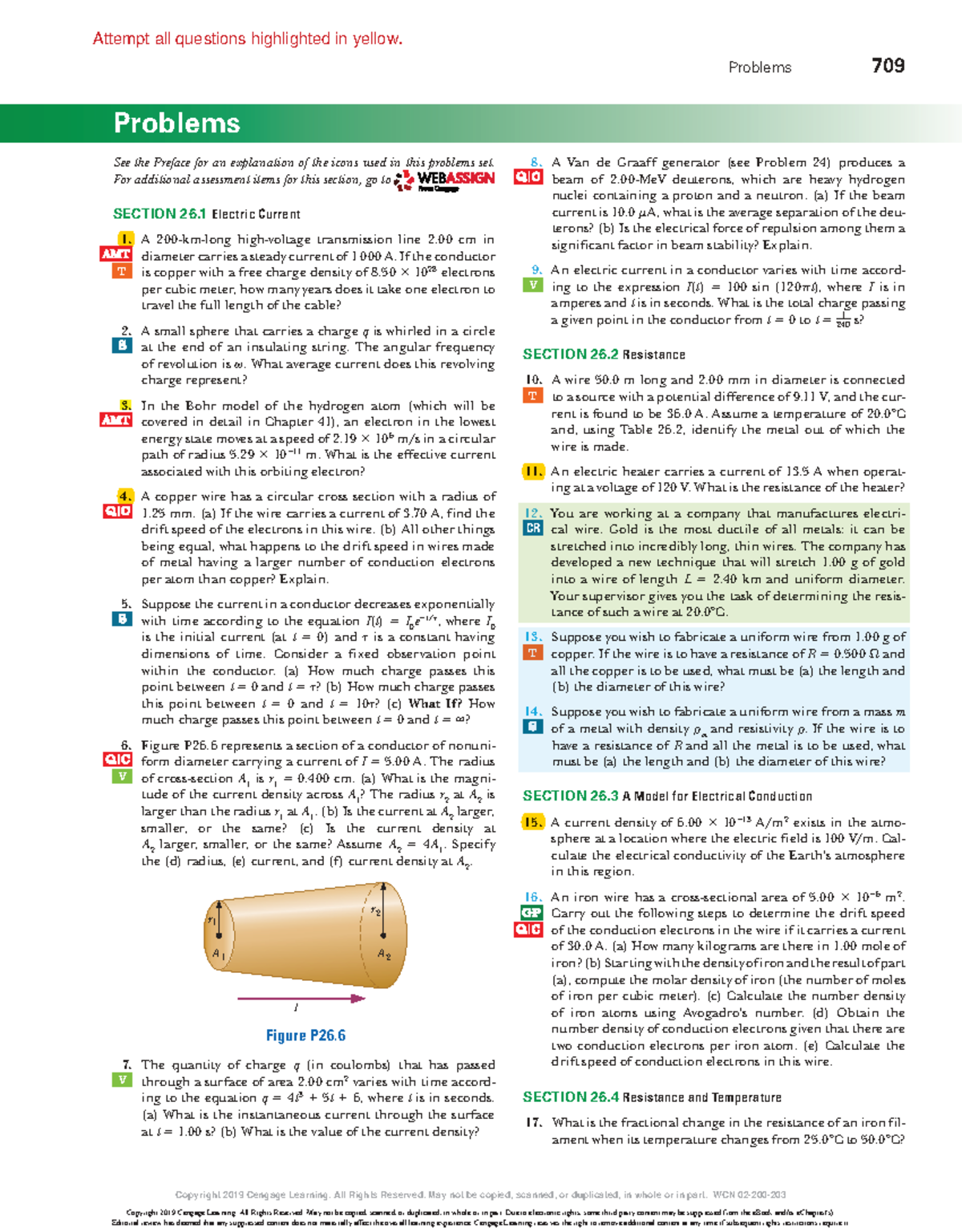 Chapter 26: Current and Resistance Tutorials (Physics 101) - Studocu