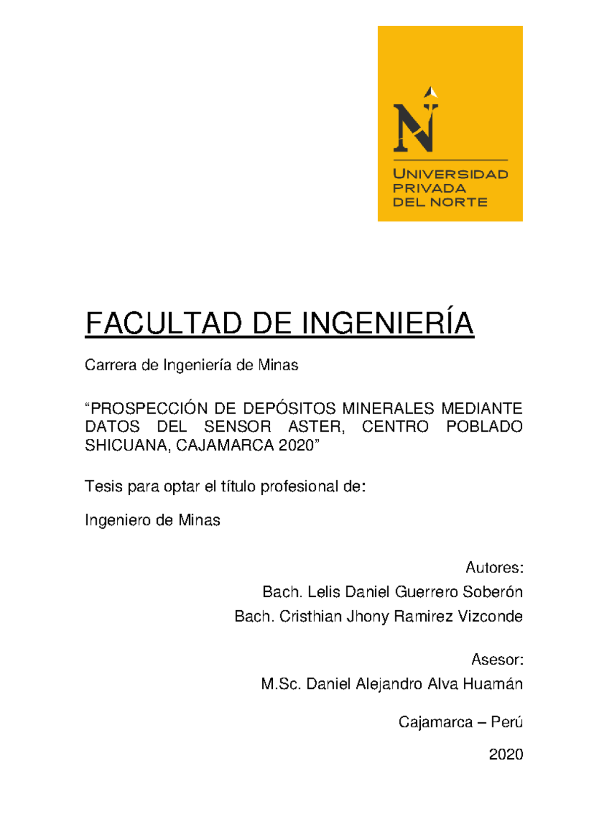 Prospección de Depósitos Minerales con Datos ASTER en Shicuana ...