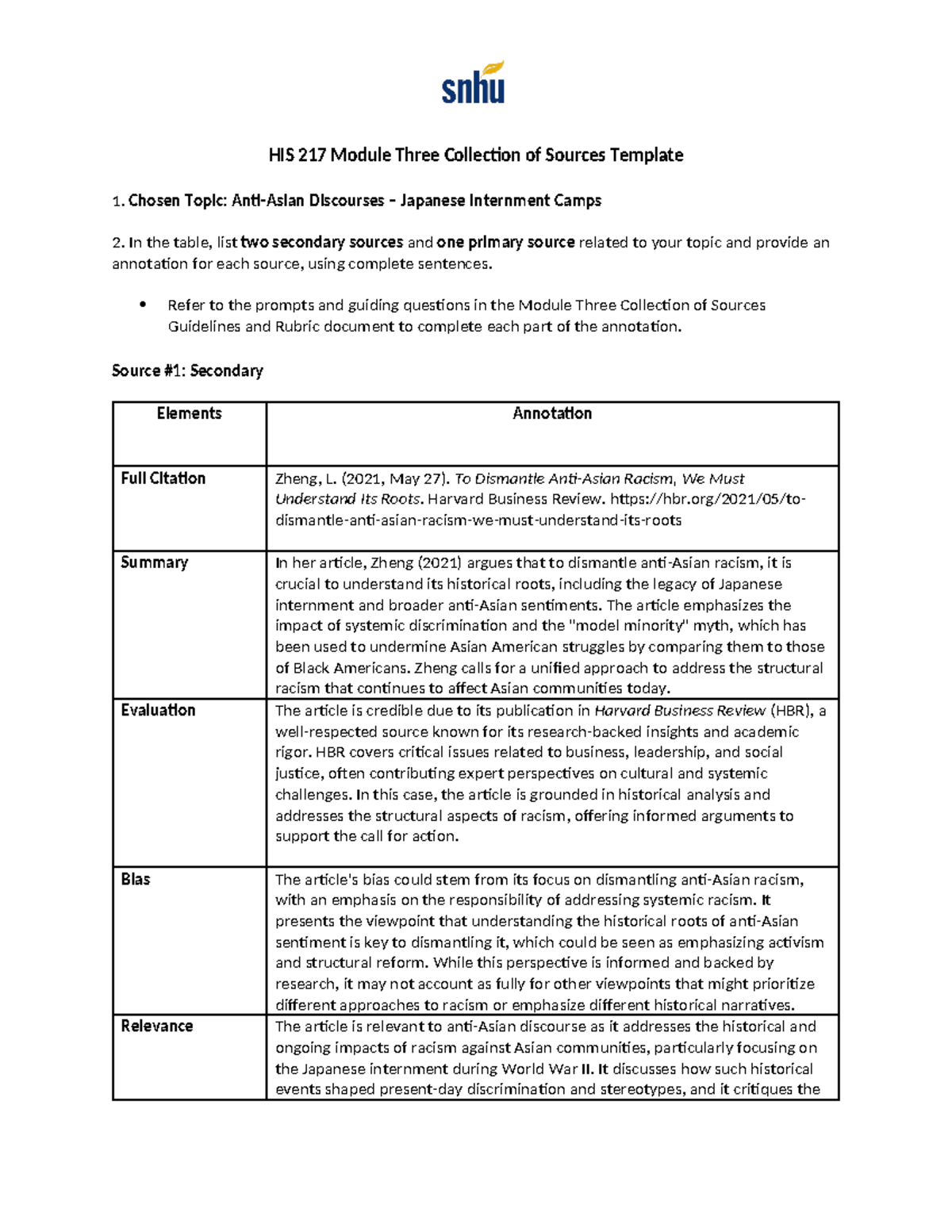 Module Three Collection of Sources Template - Refer to the prompts and ...
