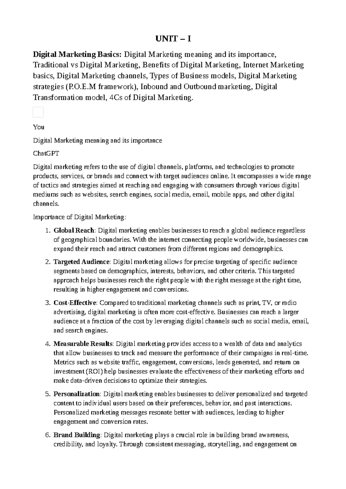 DM Stuff new - sdadasda - UNIT – I Digital Marketing Basics: Digital ...
