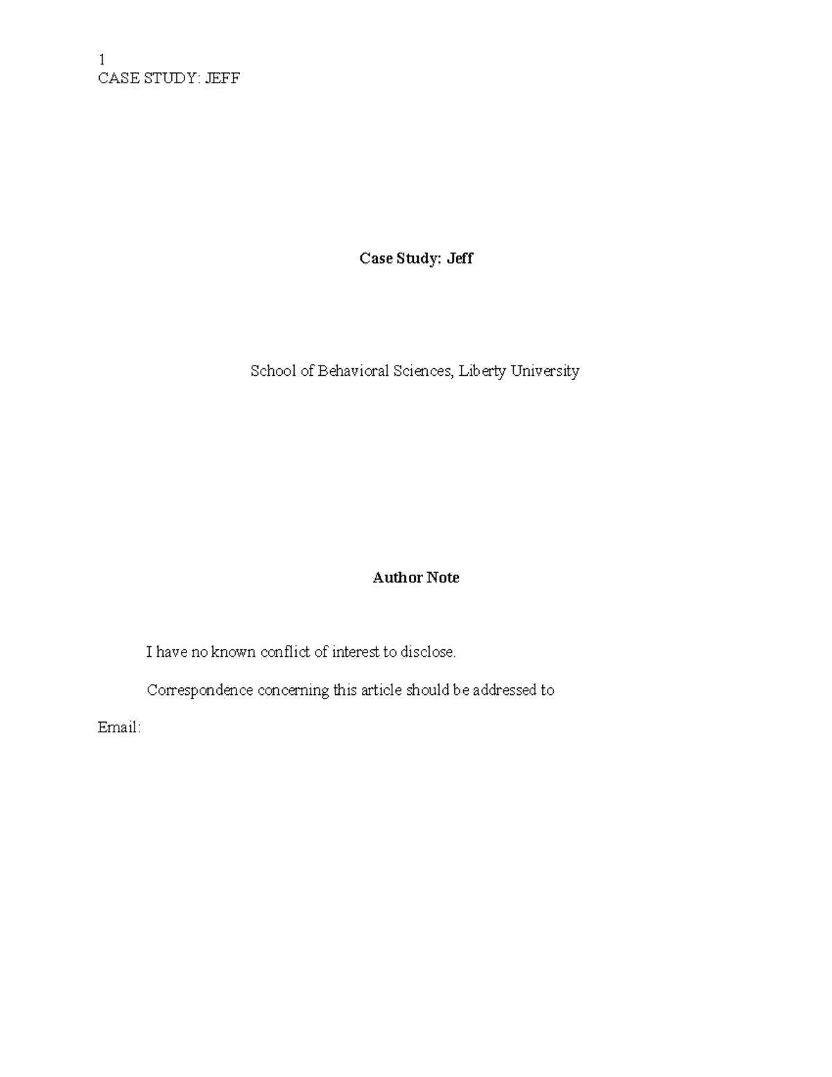 Case Study: Jeff - Alcohol Use Disorder & Depression Analysis - Studocu