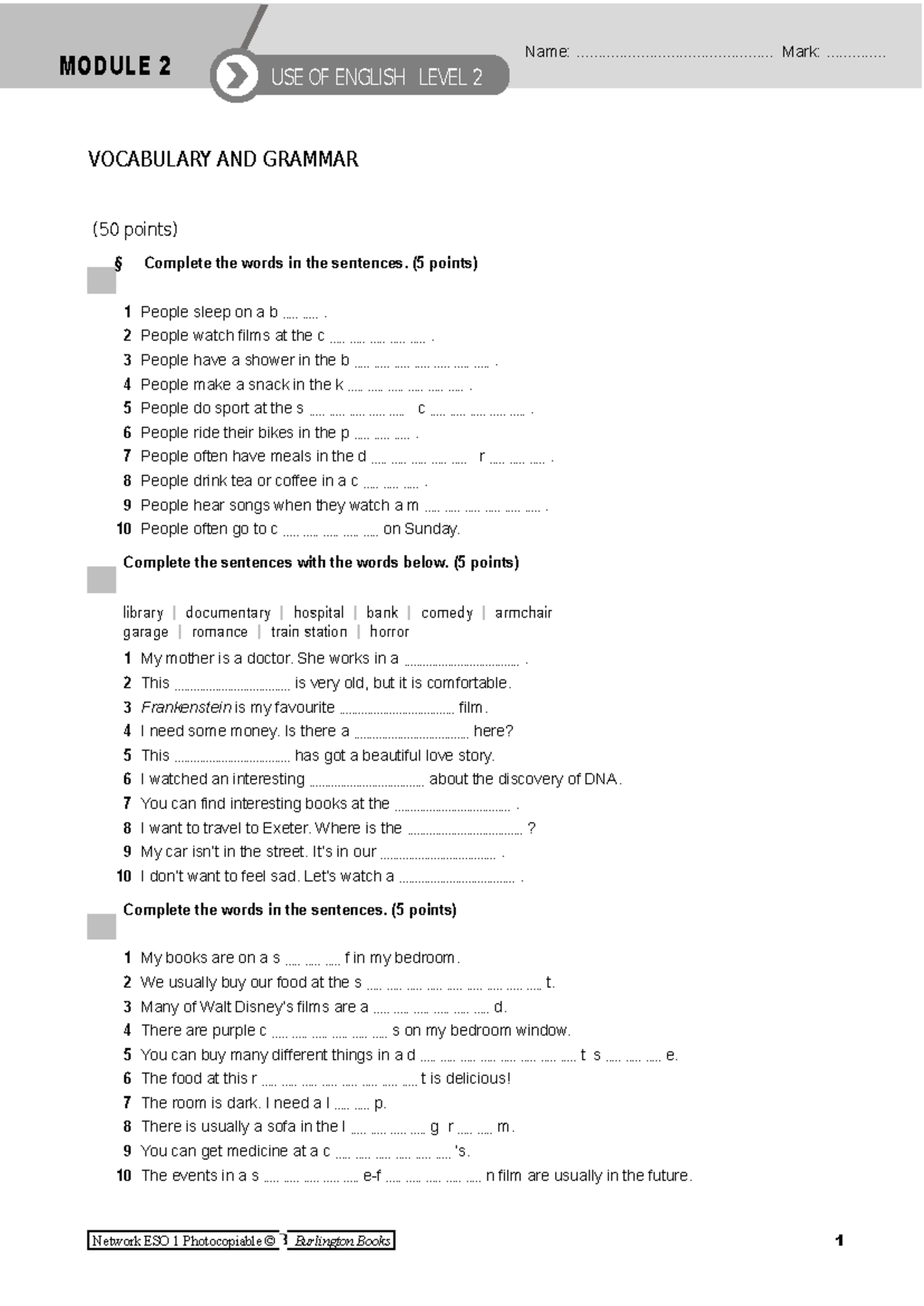 05Network 1 Mod2 TL2 - Vocabulary and Grammar Exercises 1º ESO Module 2 ...