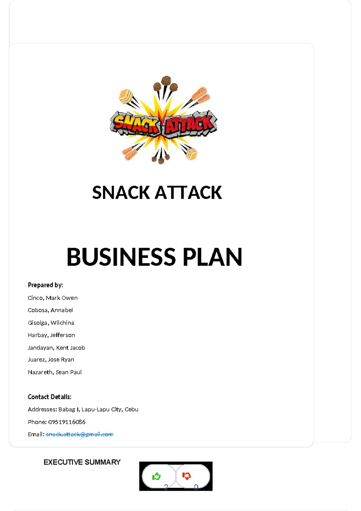 Business-plan-correct-format-grade-12 compress - EXECUTIVE SUMMARY ...
