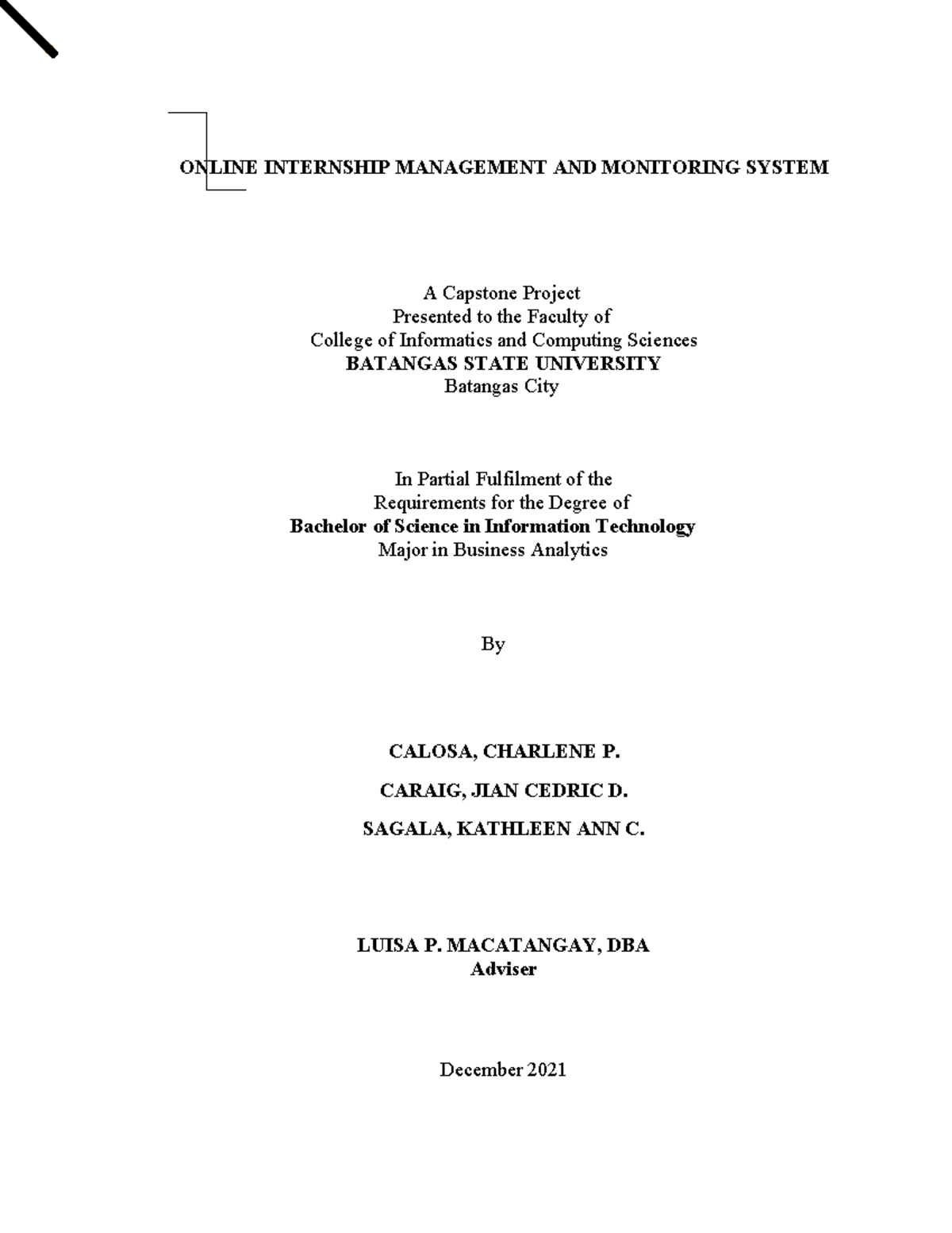 Online Internship Management & Monitoring System (OJT-IT) Capstone ...