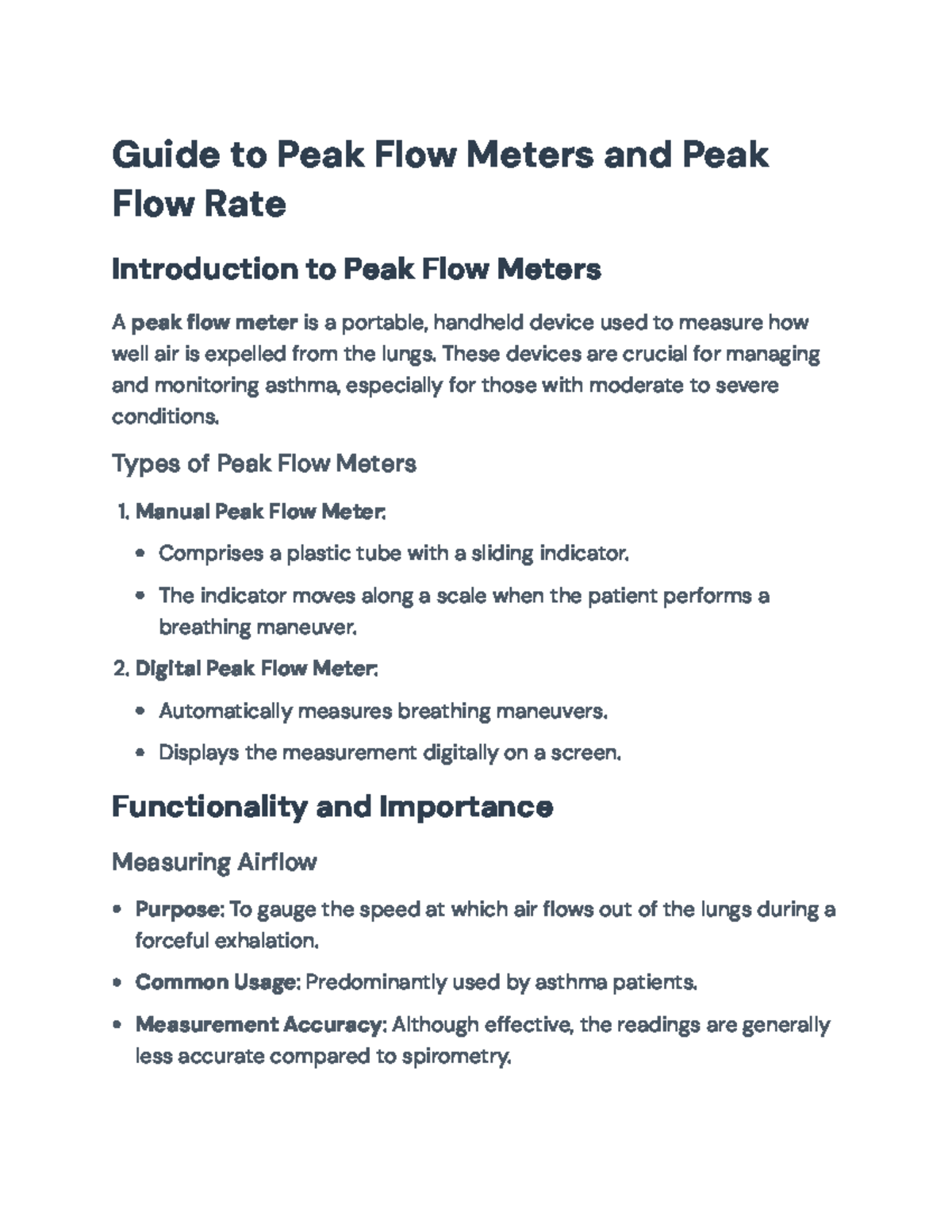 Guide to Peak Flow Meters for Asthma Management and Monitoring - Guide ...