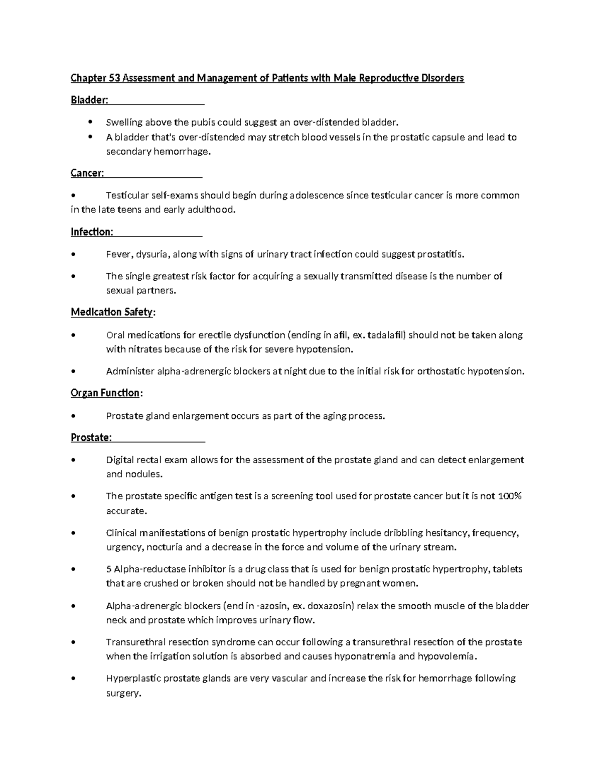 Handout: Chapter 53 - Assessment & Management of Male Reproductive ...