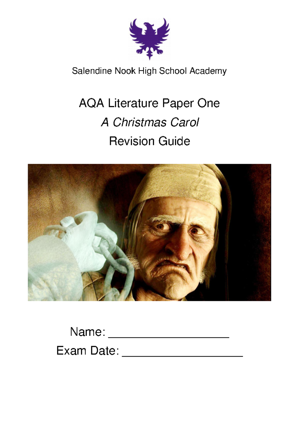 AQA Literature Paper 1: A Christmas Carol Revision Guide for SNHS ...