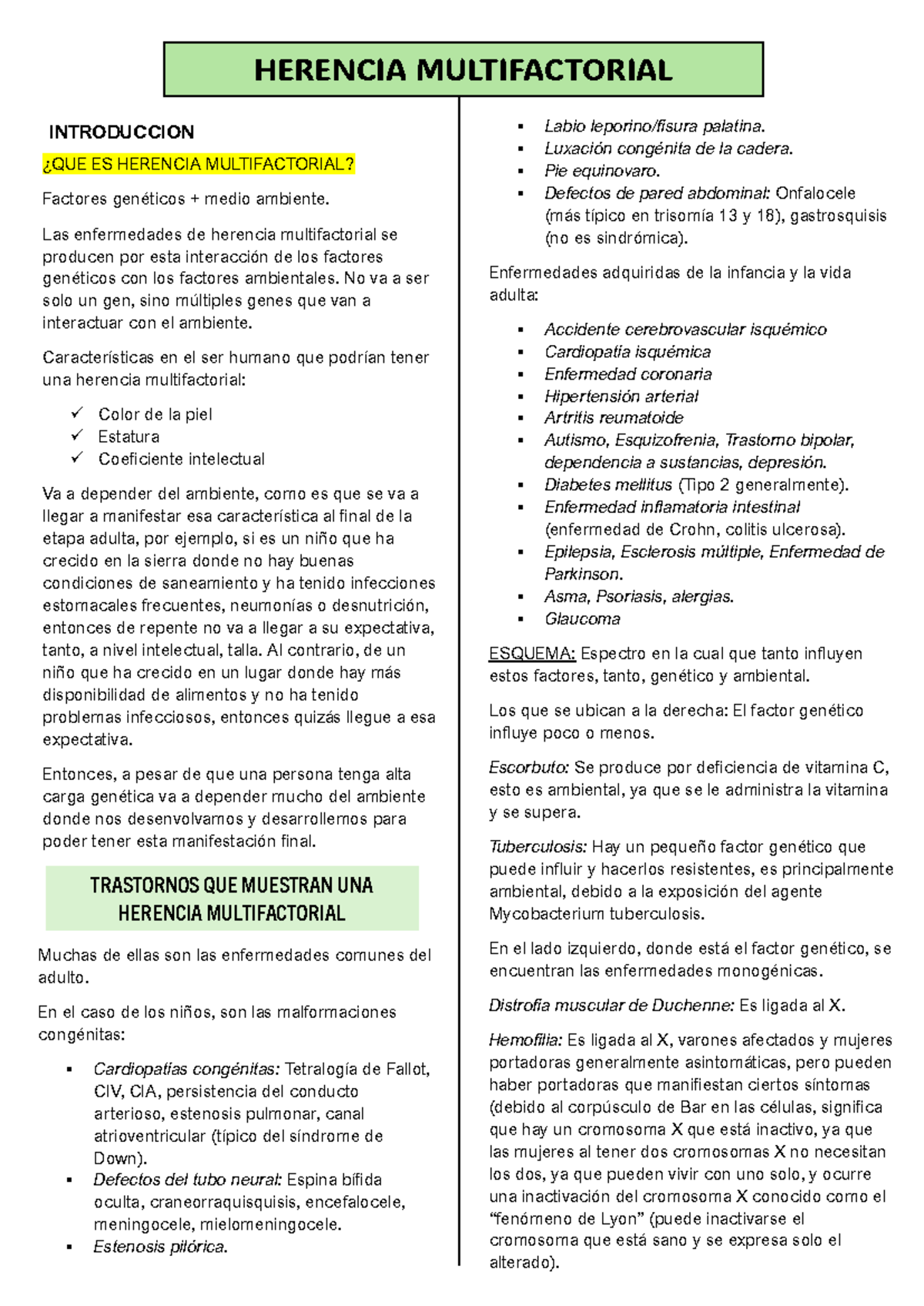 S5 Herencia Multifactorial: Factores Genéticos y Ambientales - Studocu