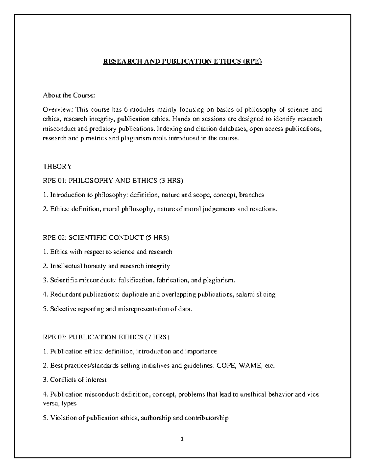 RPE Notes - Comprehensive Guide on Research Publication Ethics - Studocu