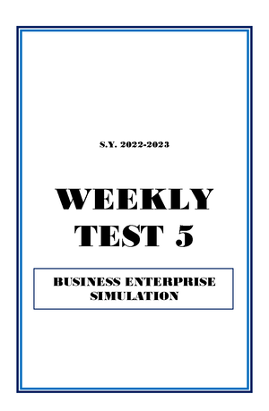 Business Enterprise Simulation 1 - S. 2022- MODULE 1 BUSINESS ...