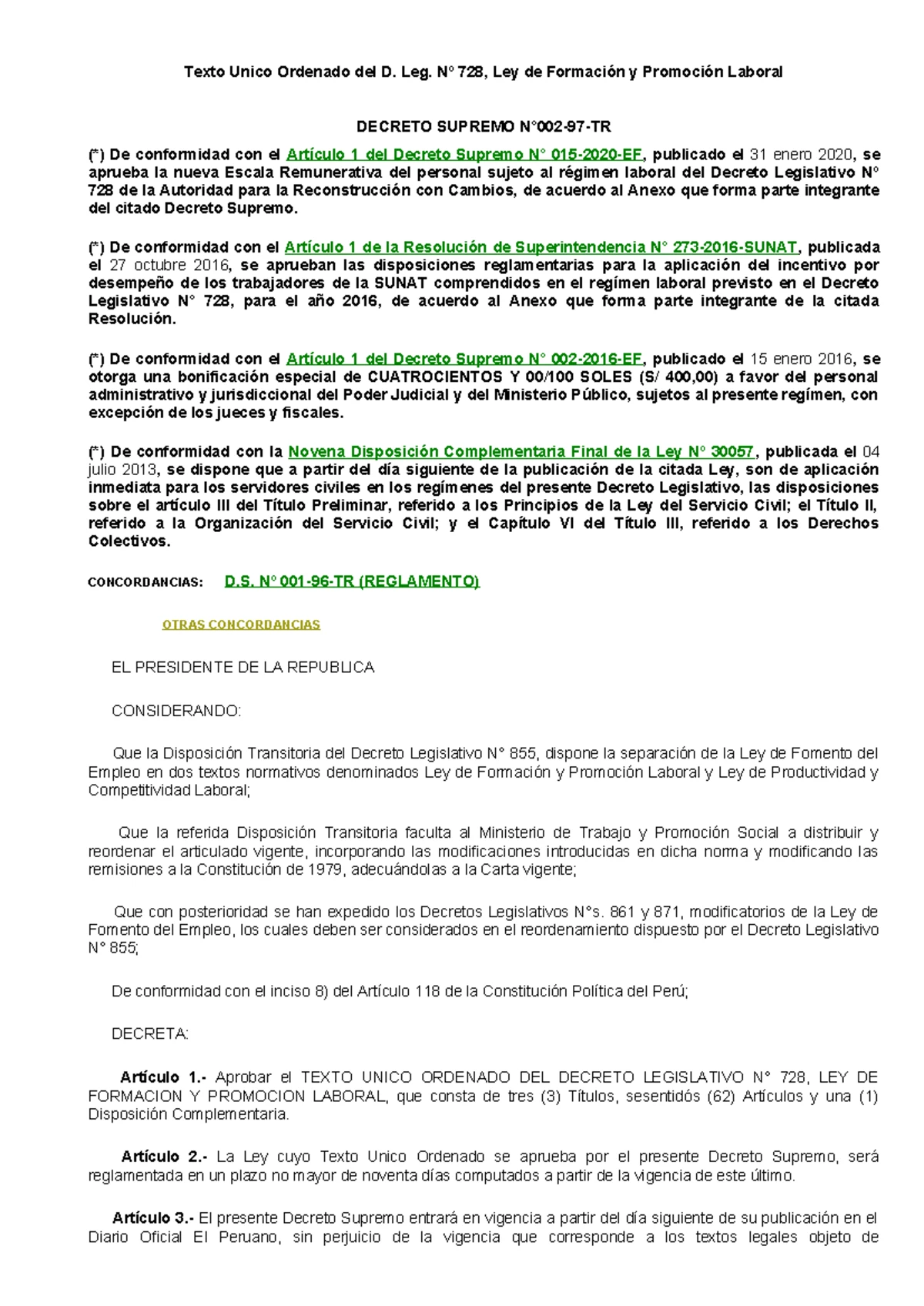Nuevo Texto de la Ley del Impuesto General a las Ventas - DL 821 - Studocu