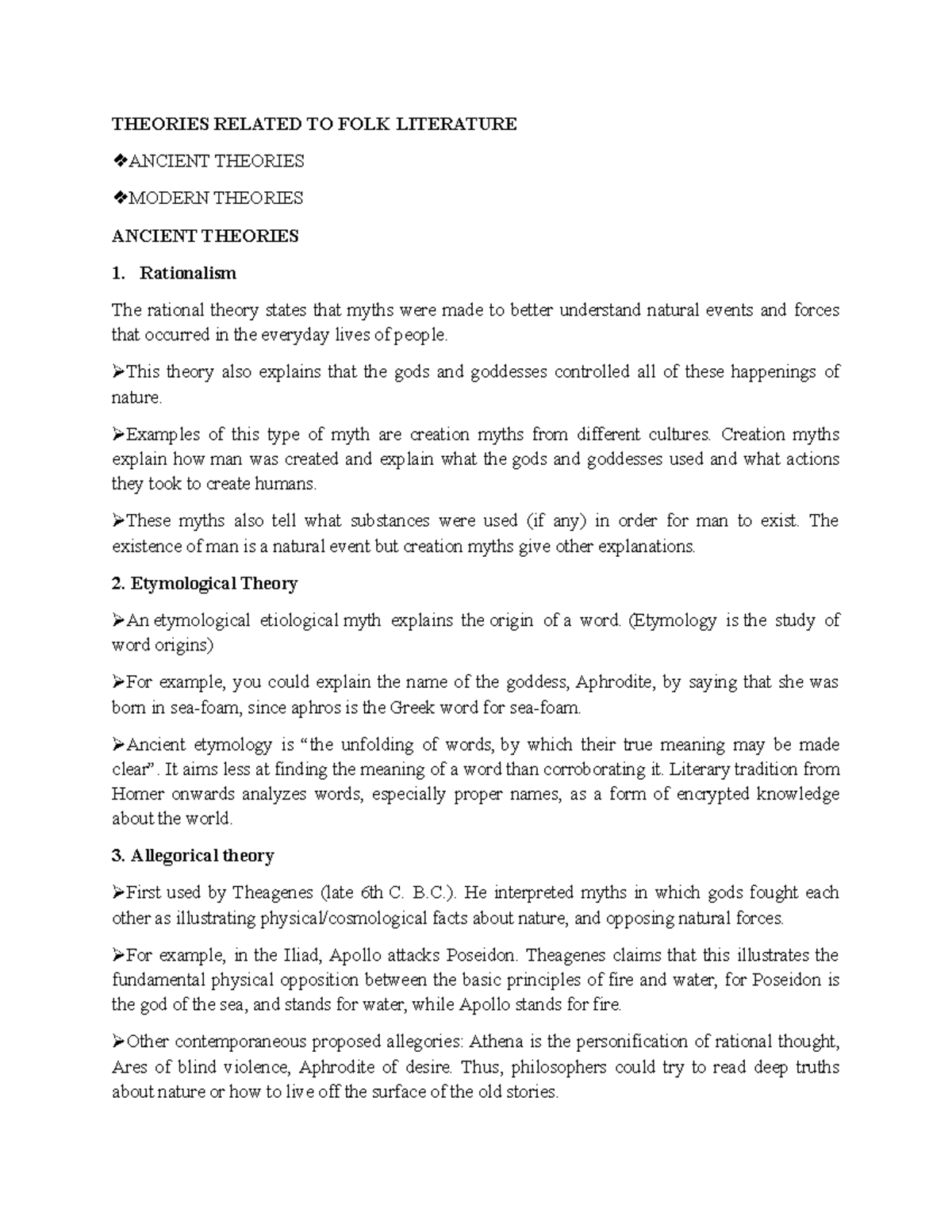 Folk Literature Theories: Ancient and Modern Perspectives in Analysis ...