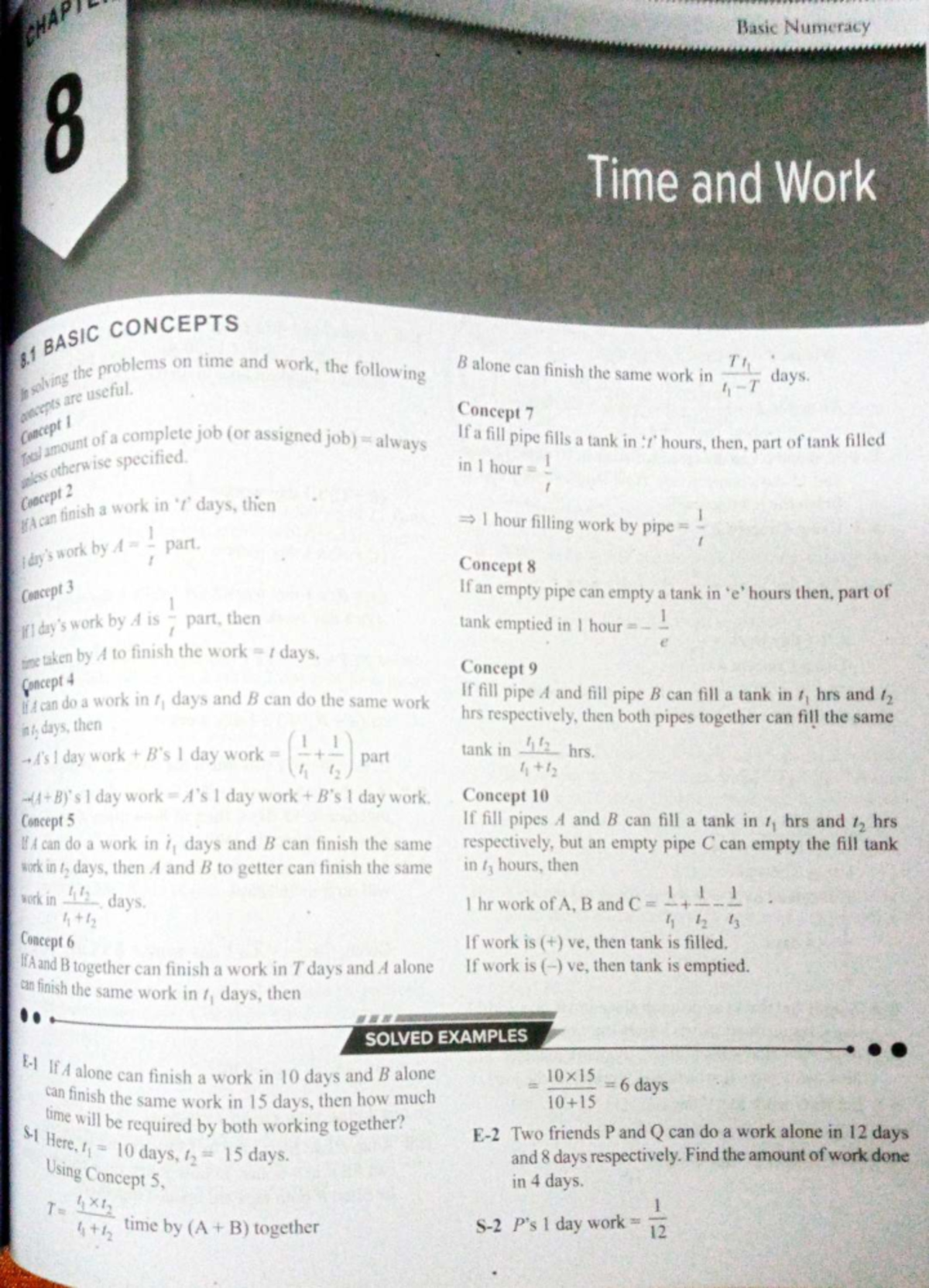 Basic Numeracy 8: Time and Work Concepts and Examples - Studocu