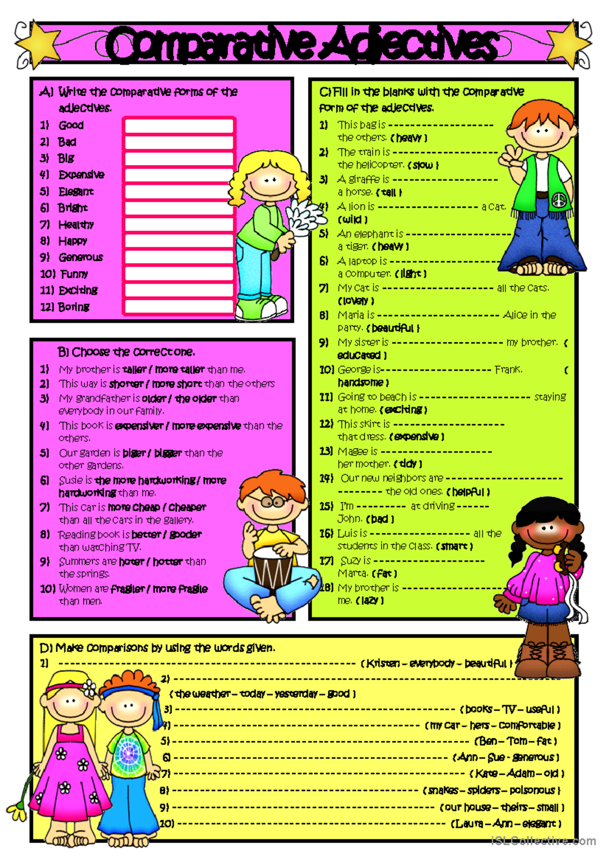 Comparative Adjectives Exercise for ESL Students - Studocu