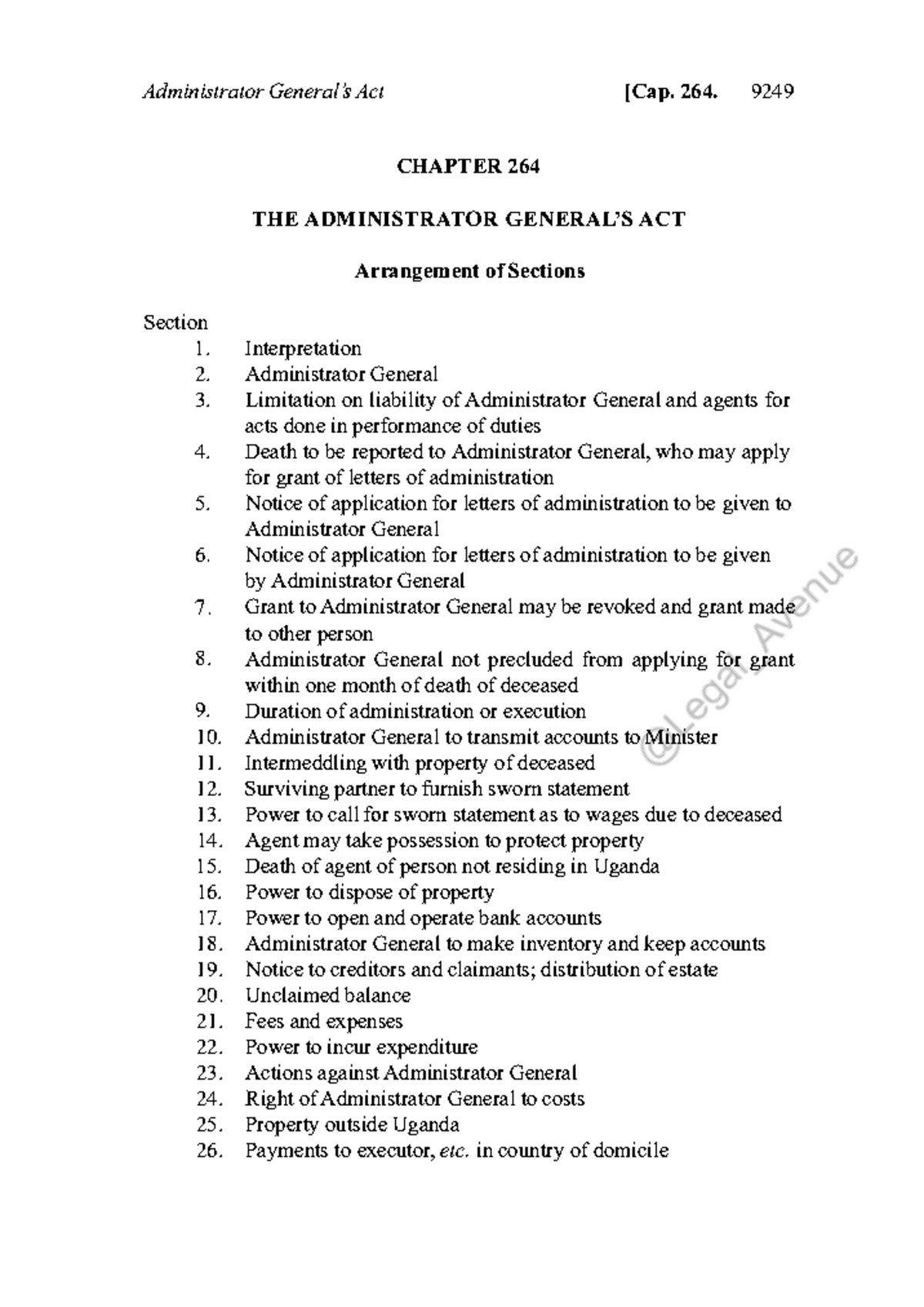 Revised Administrator General's Act - Cap 264 Overview and Sections ...