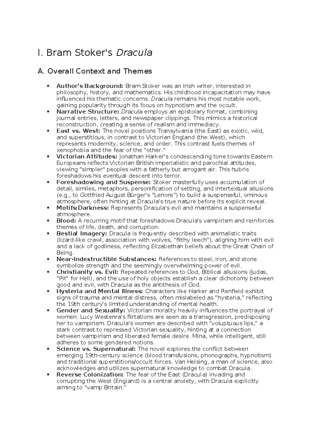 Vampires Study Guide: Contexts, Themes, and Characters Overview - Studocu