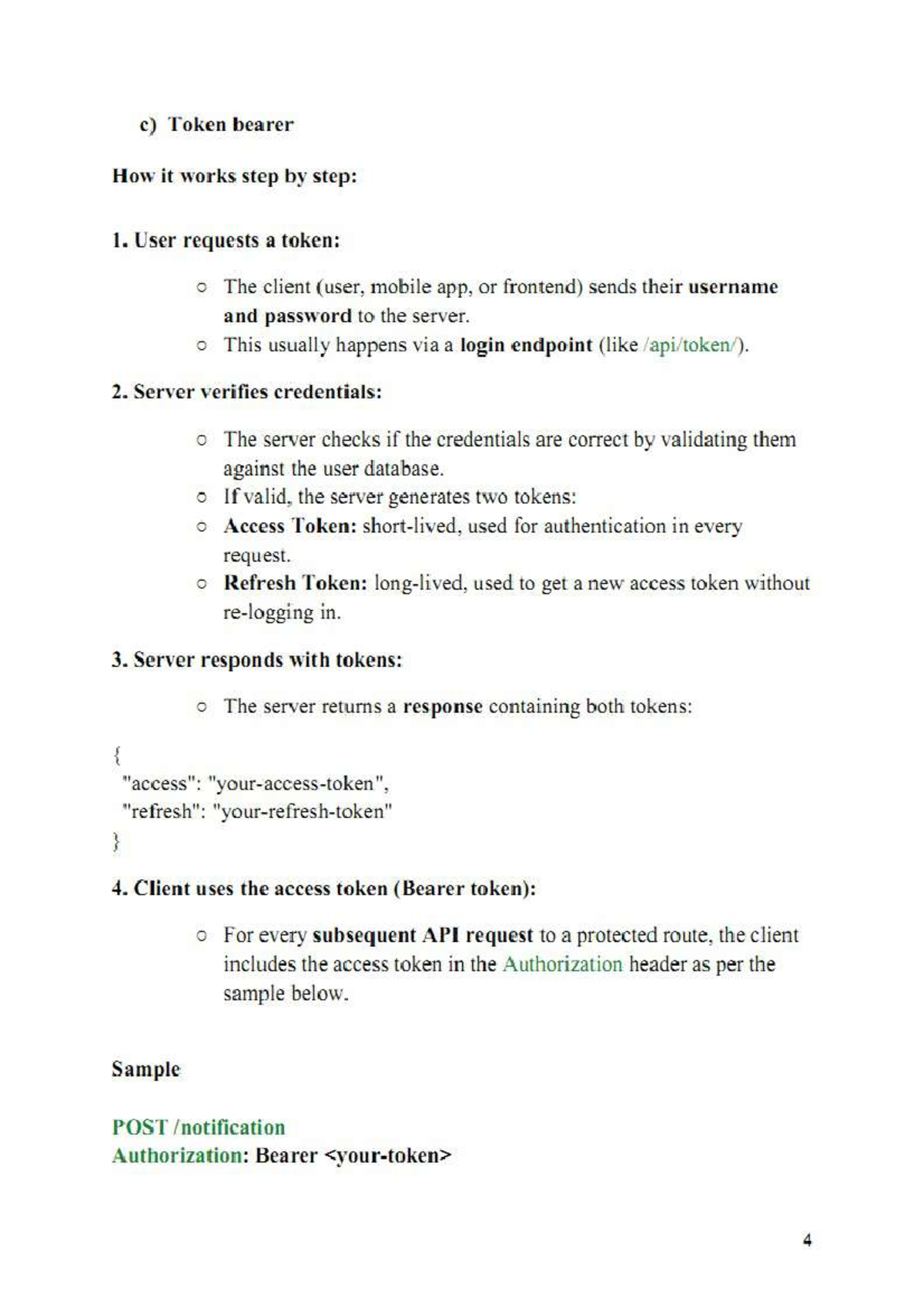 Token bearer: how it works step by step for API authentication - Studocu
