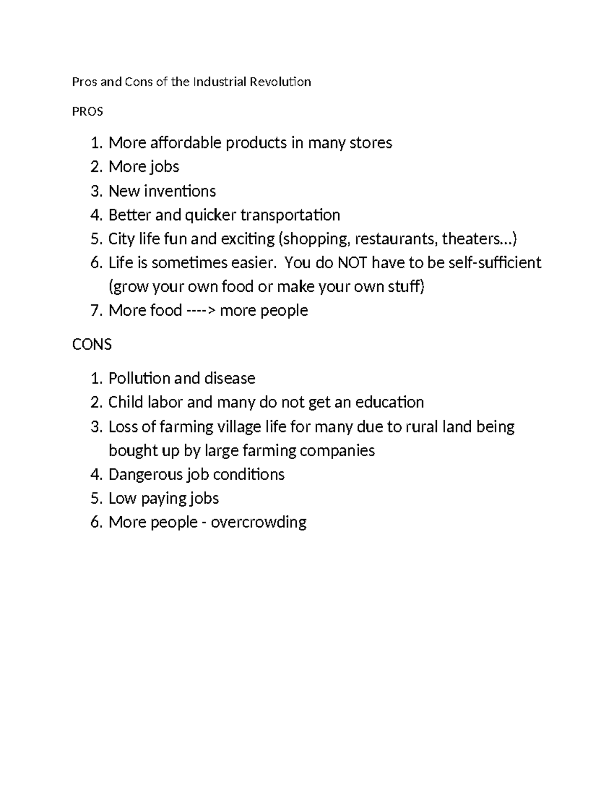 Pros and Cons of the Industrial Revolution - More affordable products ...