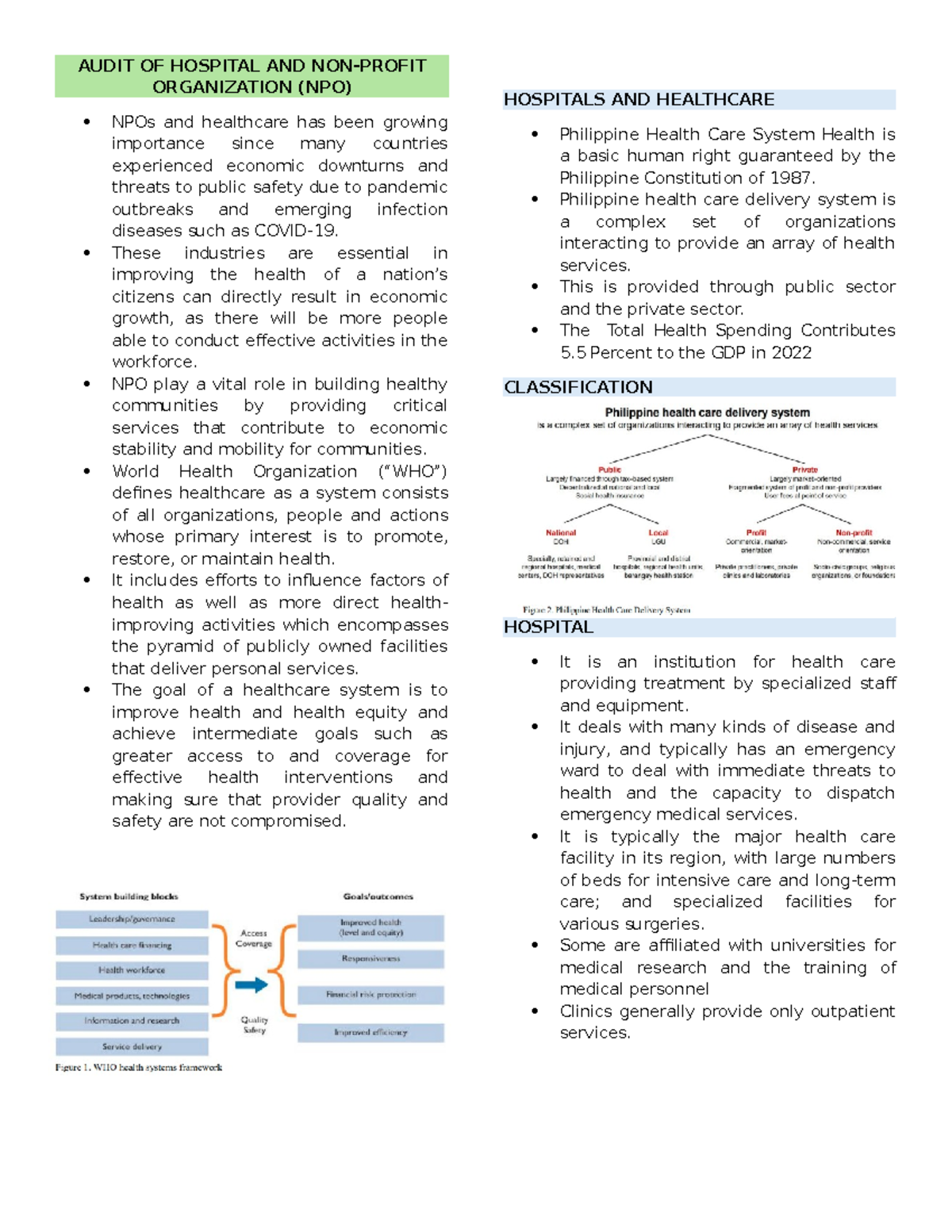 Audit of Hospital and NPO: Insights on Financial Management - Studocu