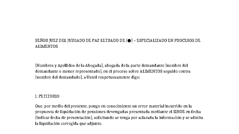 Escrito sobre Error Material en Proceso de Alimentos - Studocu