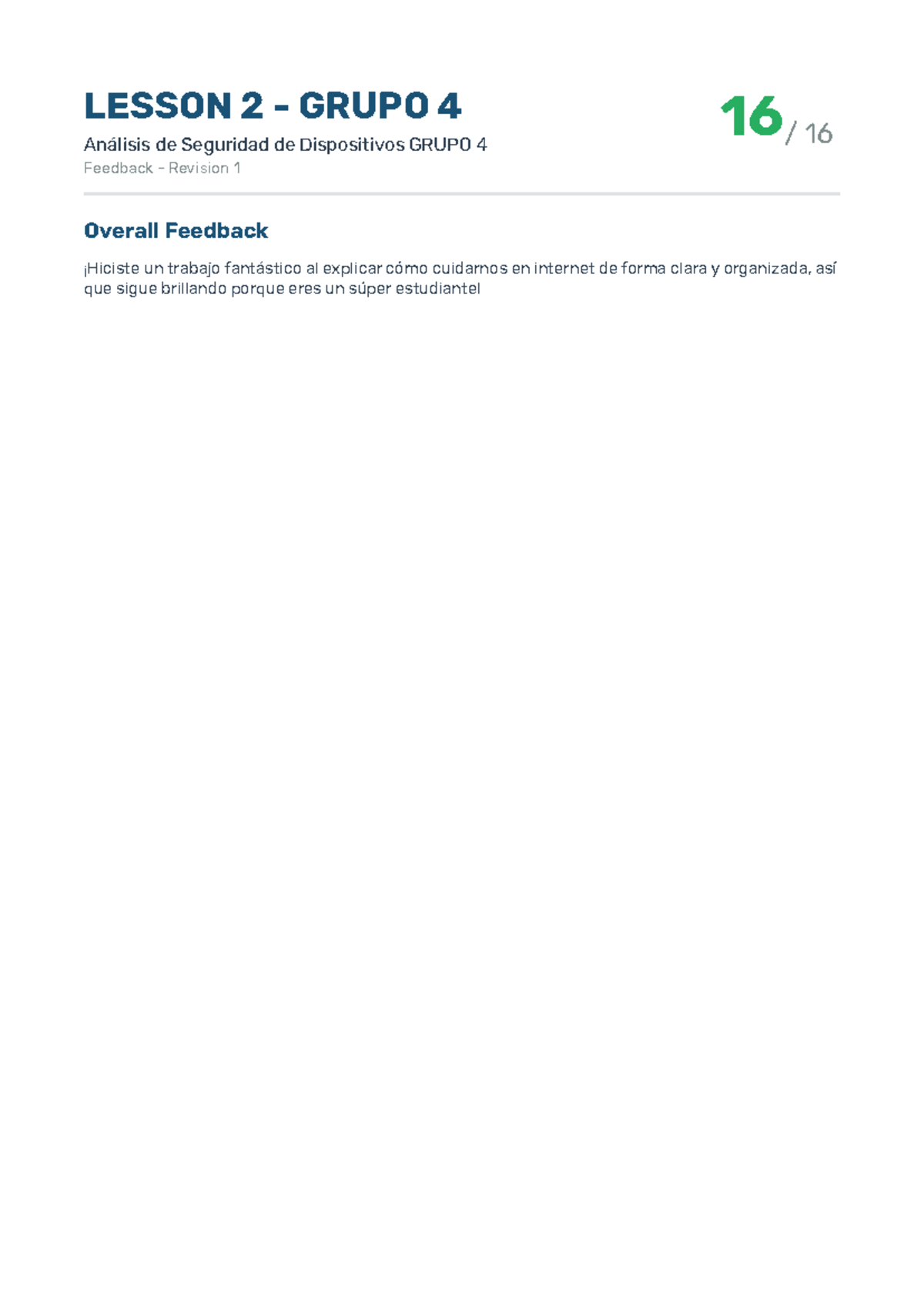 LECCIÓN 2 GRUPO 4: Análisis de Seguridad de Dispositivos y Feedback ...