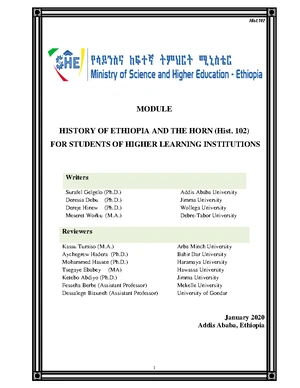 Revised Hist. 1012 Module: History of Ethiopia & the Horn 2024-3 - Studocu