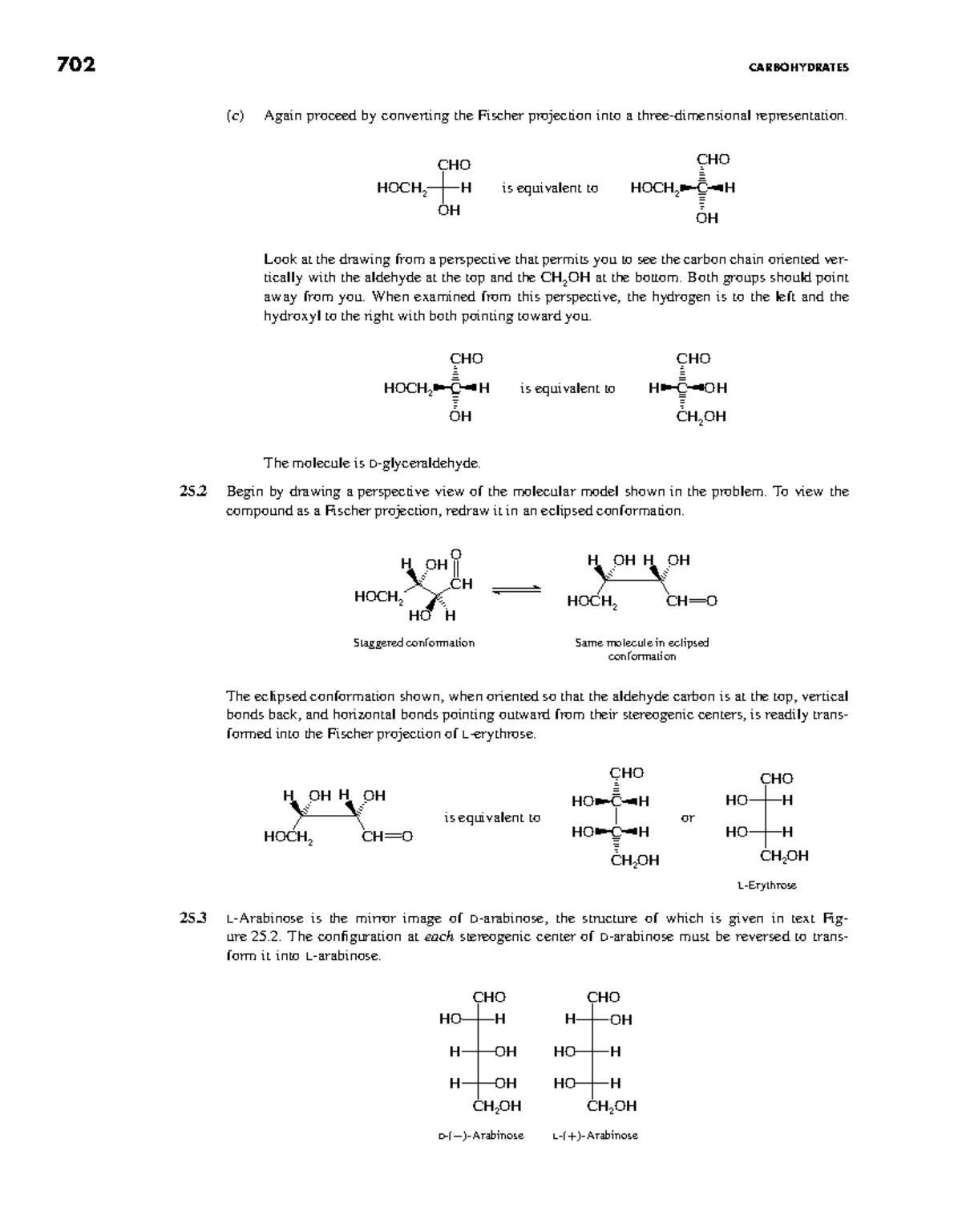 702 Organic Chemistry: Fischer Projections & Conformations - Studocu