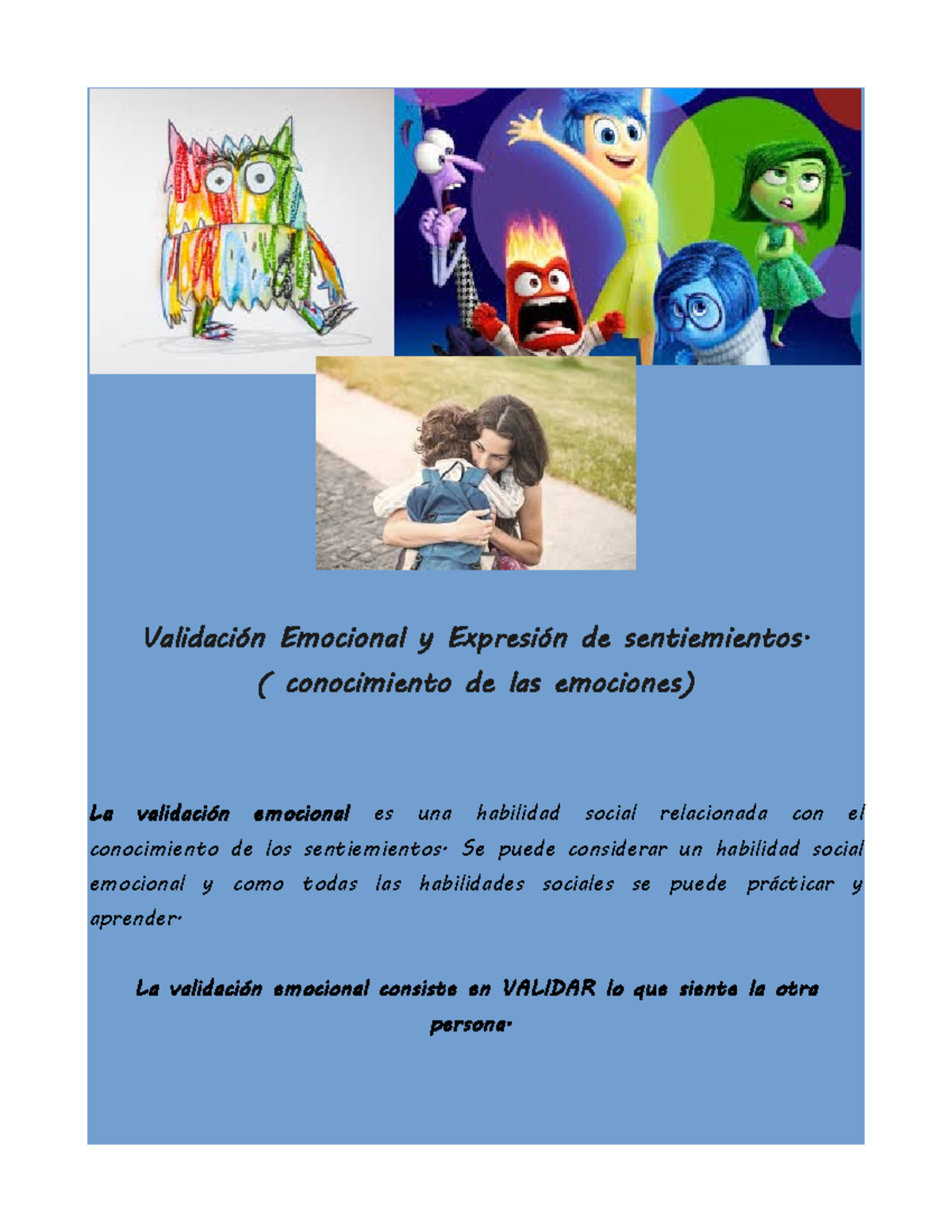 Validación Emocional y Expresión de Sentimientos: Conociendo Nuestras ...