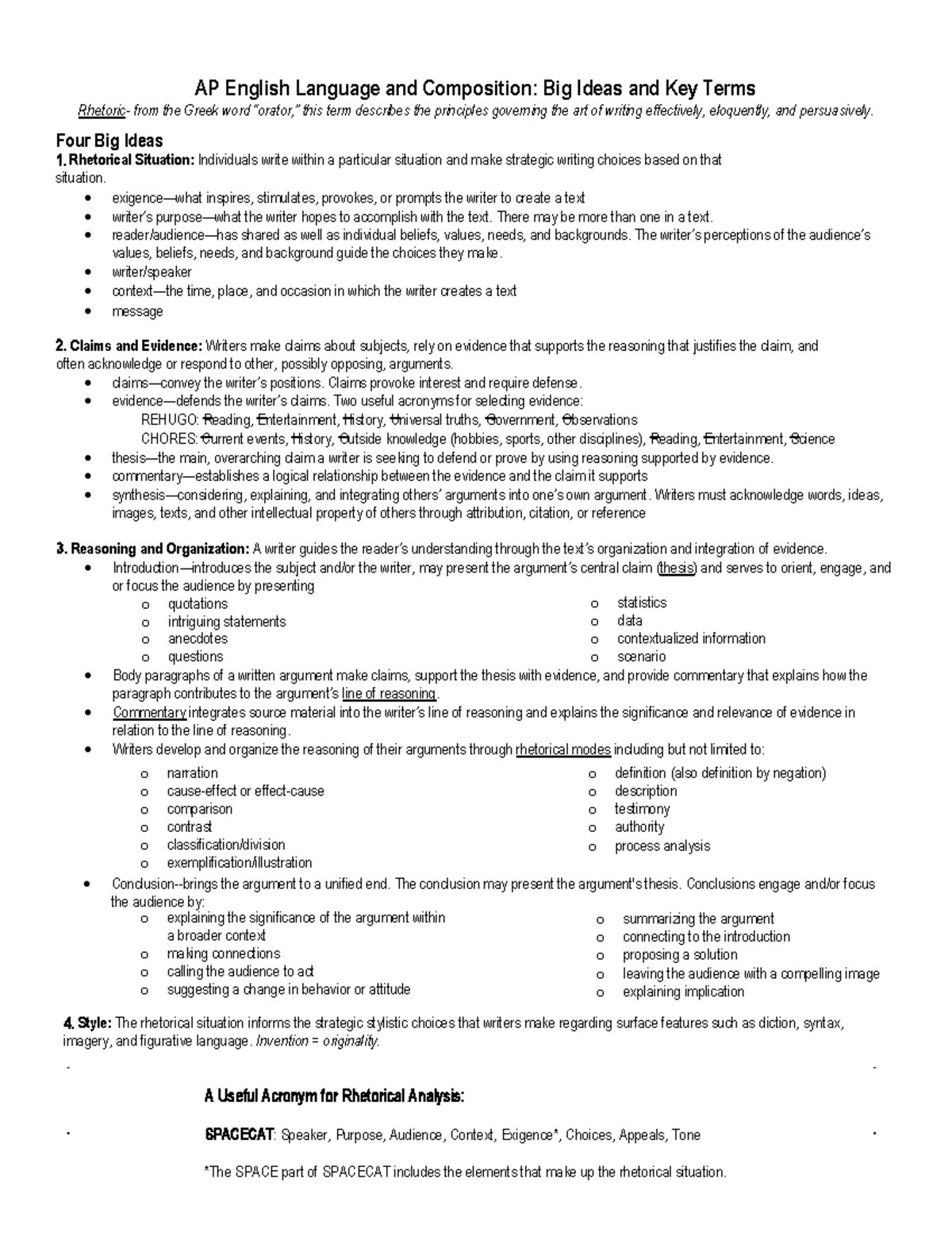 AP English Language and Composition: Rhetorical Analysis of Writing ...