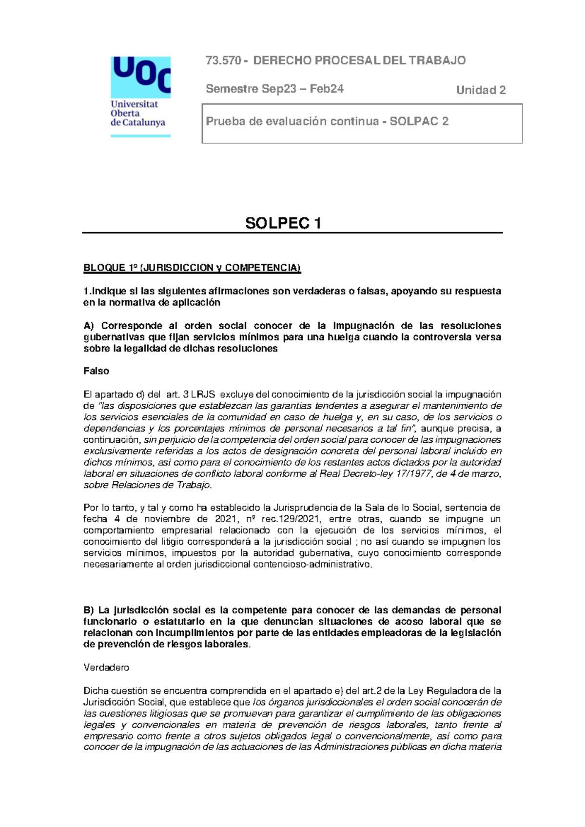73570 Solpec 1 20231 - Semestre Sep23 – Feb 24 Unidad 2 Prueba de evaluación continua - SOLPAC 2 ...