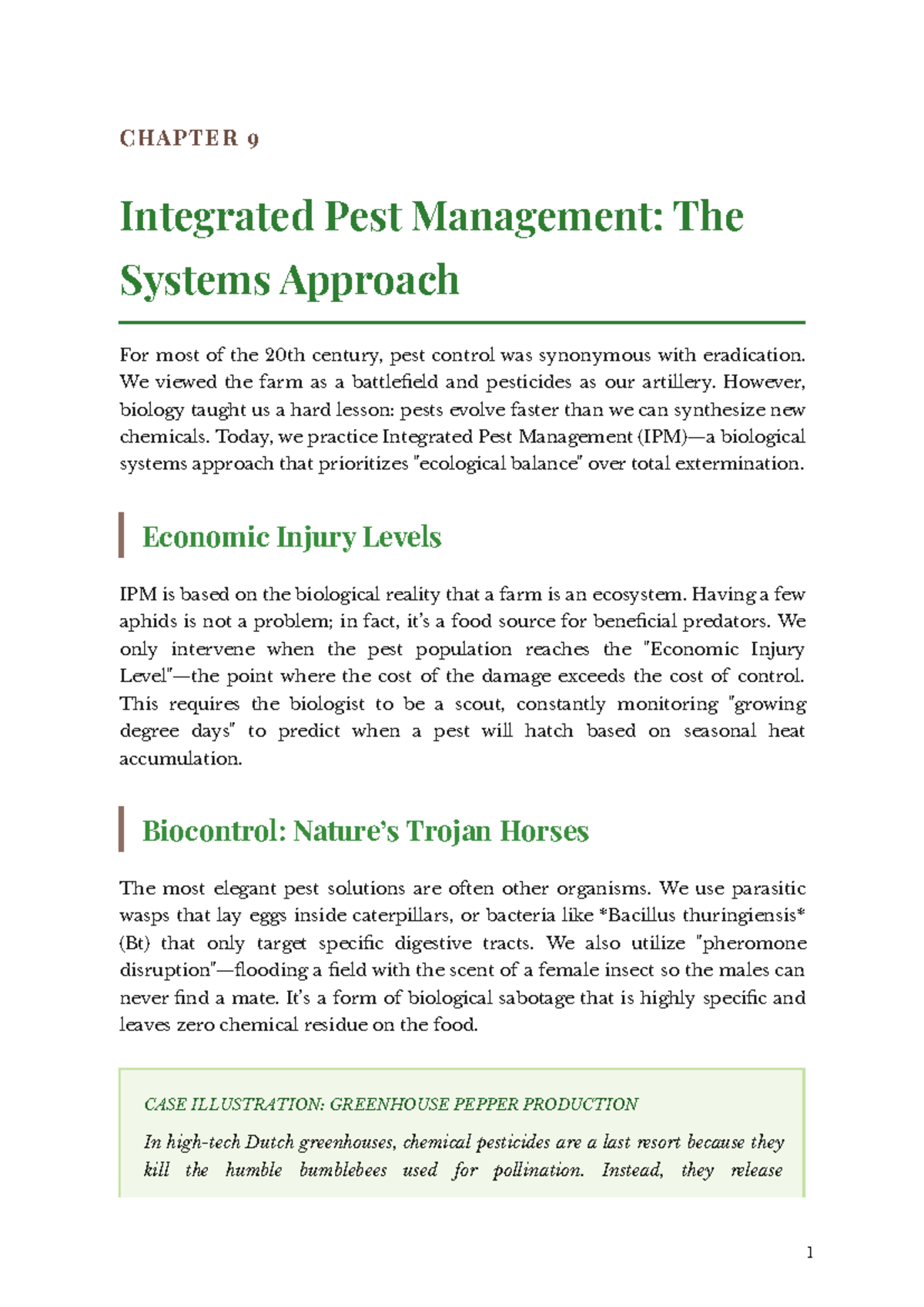 CH 9: Integrated Pest Management - A Systems Approach - Studocu