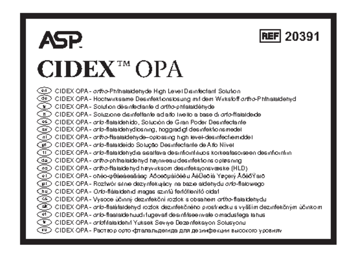 CIDEX OPA High Level Disinfectant Solution Overview and Usage Guide - Studocu