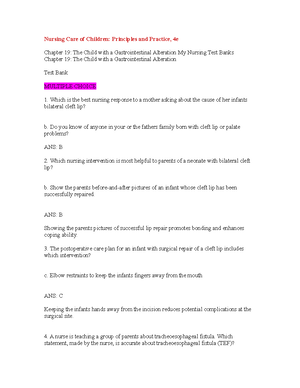 Pediatric practice test 1 - Pediatric Nursing Practice Test Part 1 ...