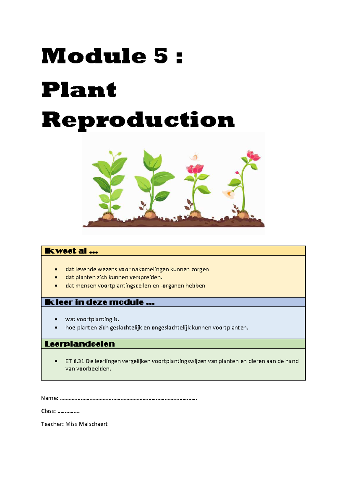 Module 5 Plant Reproduction 2025 - Module 5 : Plant Reproduction Ik ...