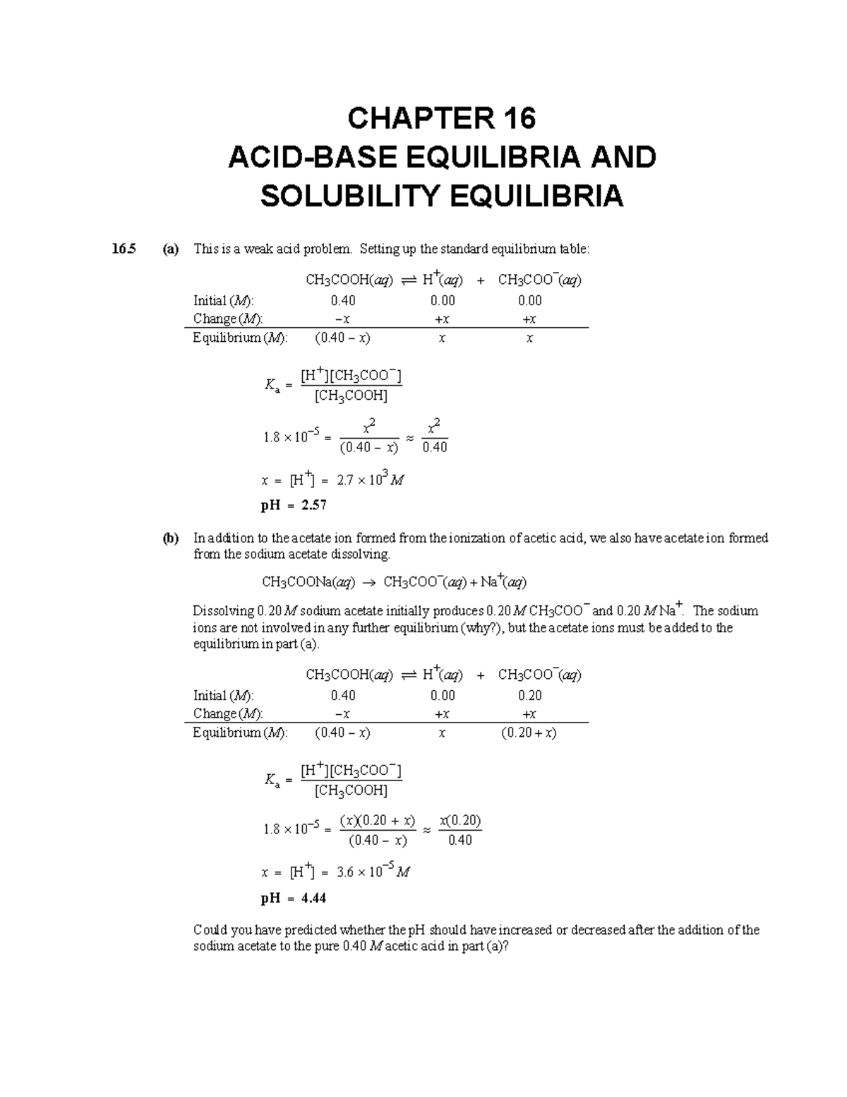 Chemistry CH 16: Acid-Base and Solubility Equilibria Notes - Studocu
