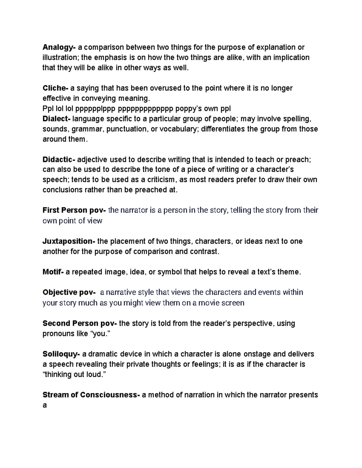Literary Devices and Techniques: A Comprehensive Guide (ENG101 ...