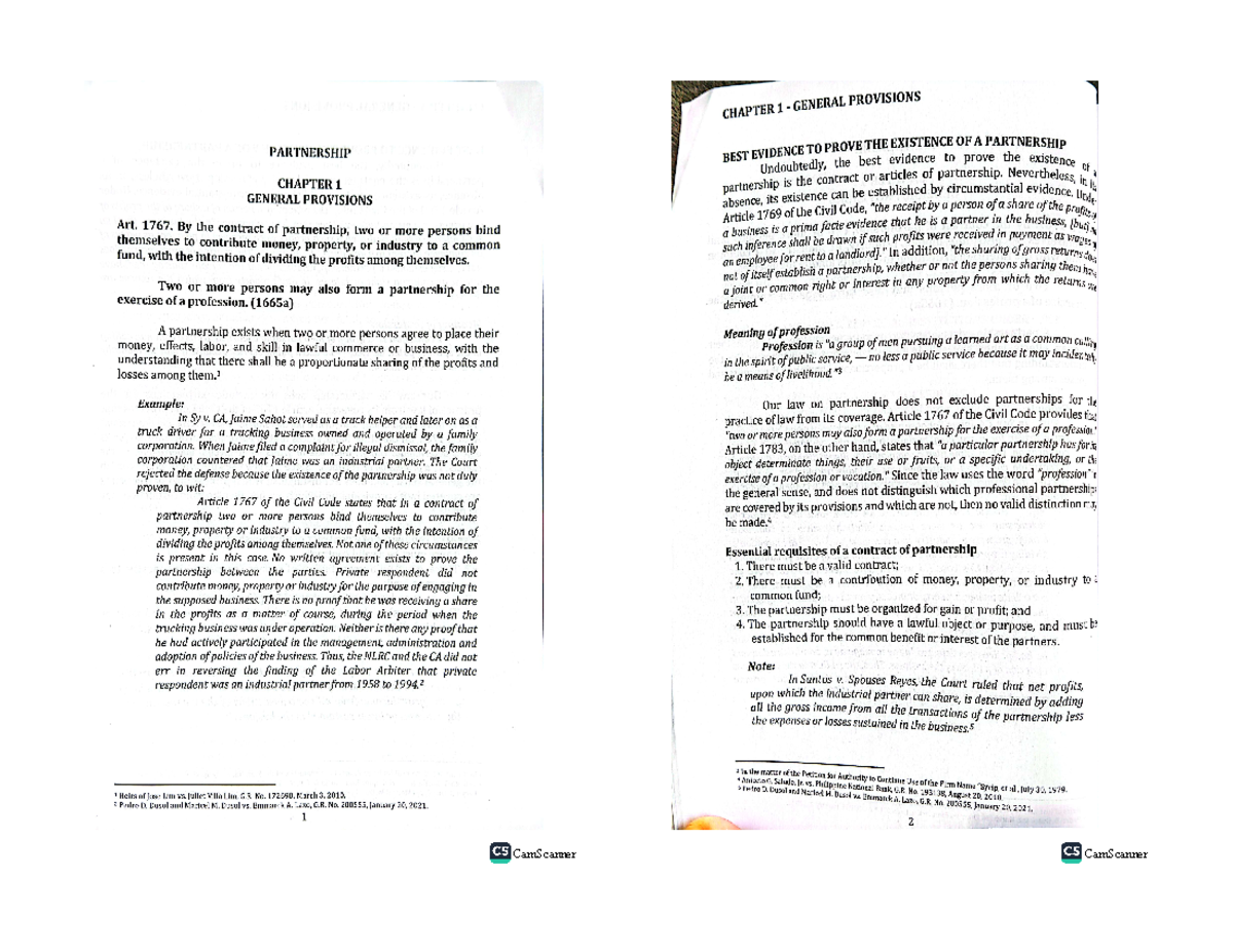 Chapter 1 - CHAPTER 1 GENERAL PROVISIONS PARTNERSHIP BEST EVIDENCE TO PROVE THE EXISTENCE OF A ...