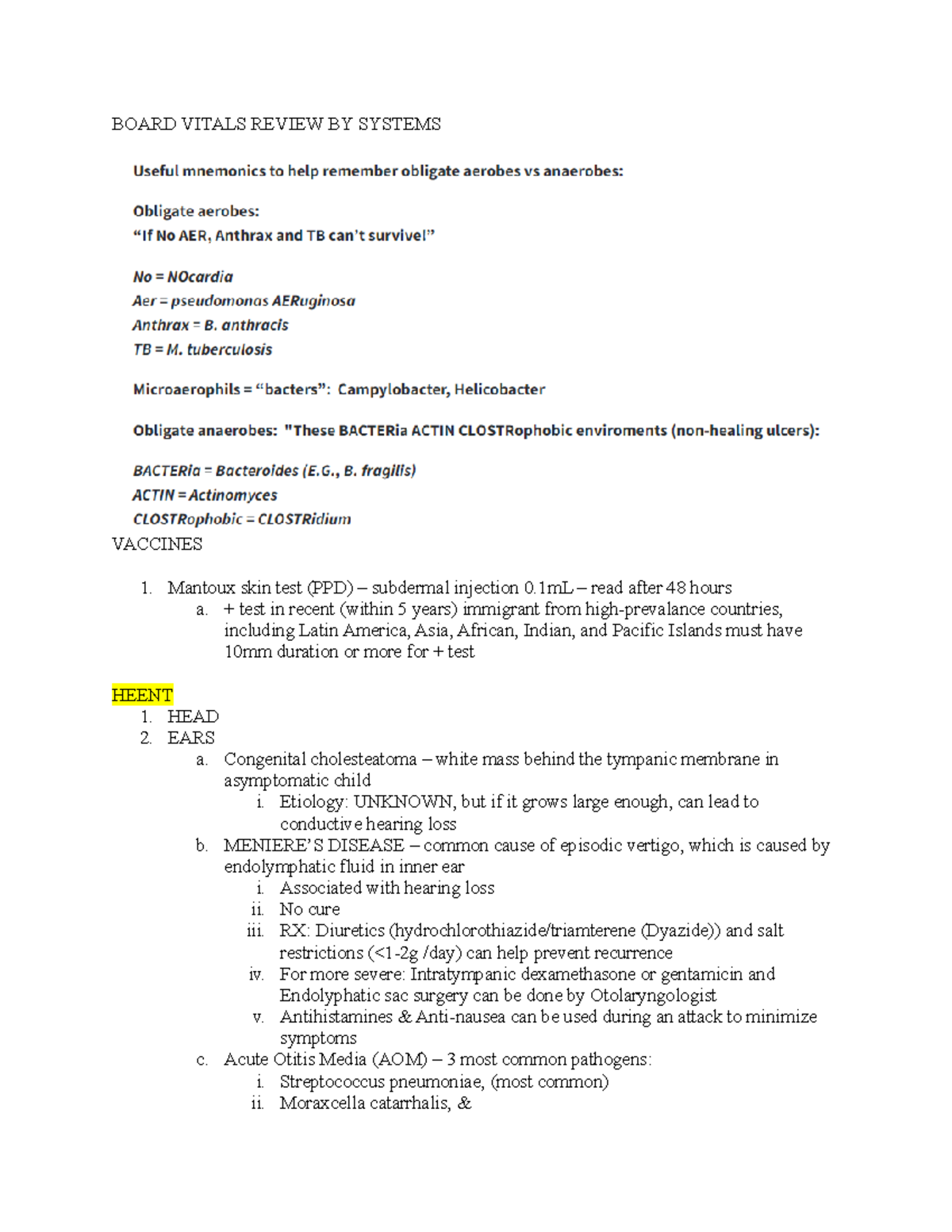 Board Vitals Review: Systems Overview for Health Professionals - Studocu